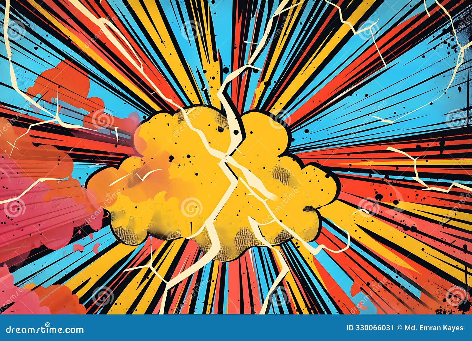 Comic Abstract Pop Art Background, 3d Illustration Stock Illustration ...