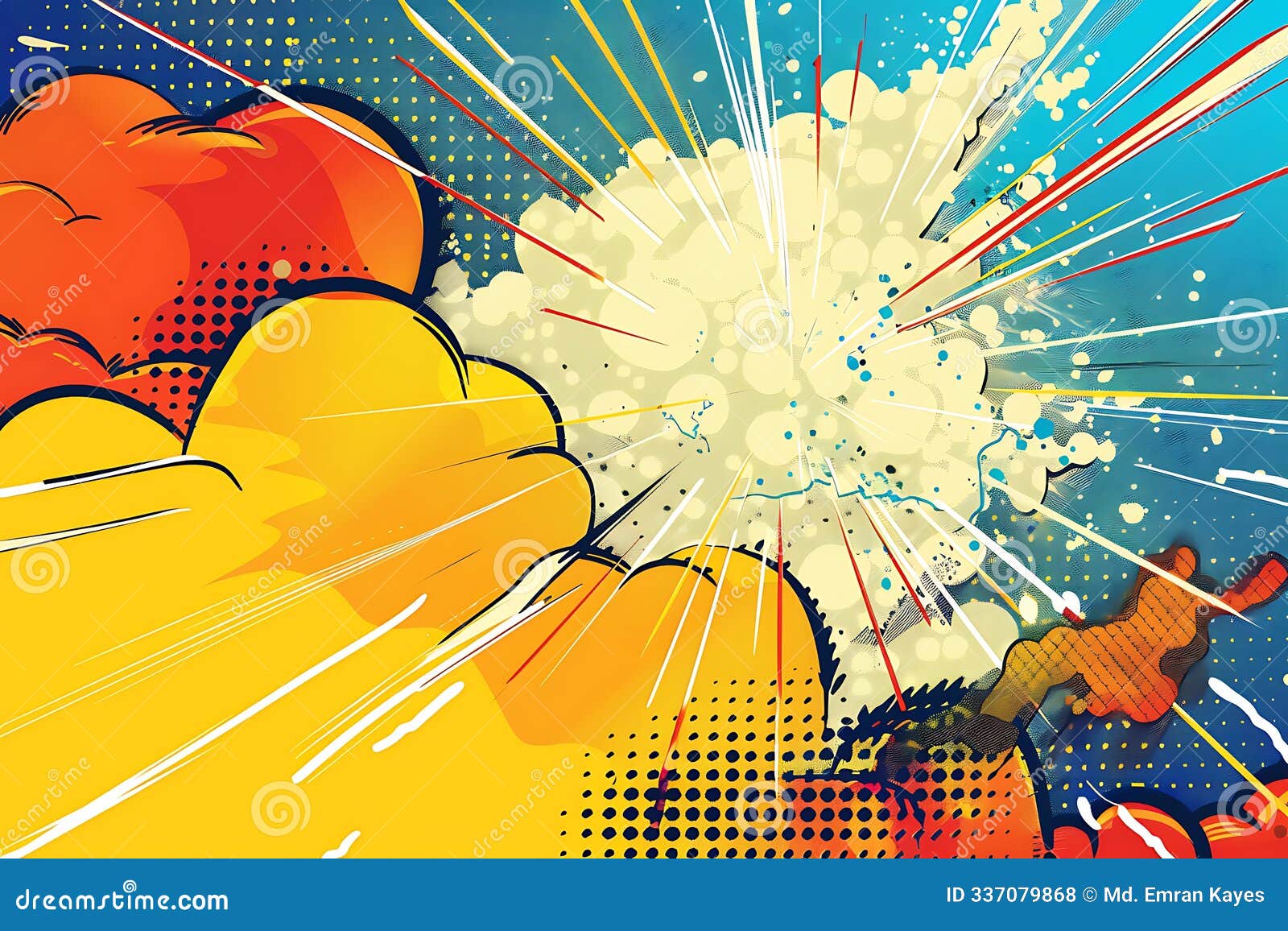 Comic Abstract Pop Art Background, Thunder Concept Stock Photo - Image ...