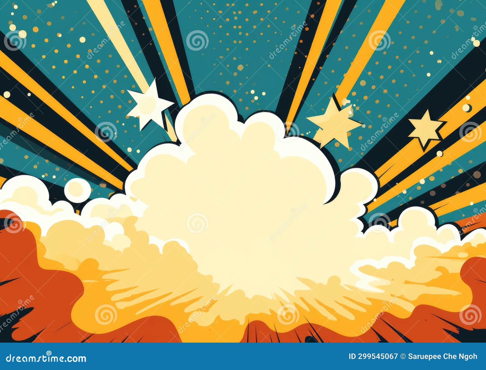 Comic Abstract Pop Art Background with Thunder. Comic Pattern with ...