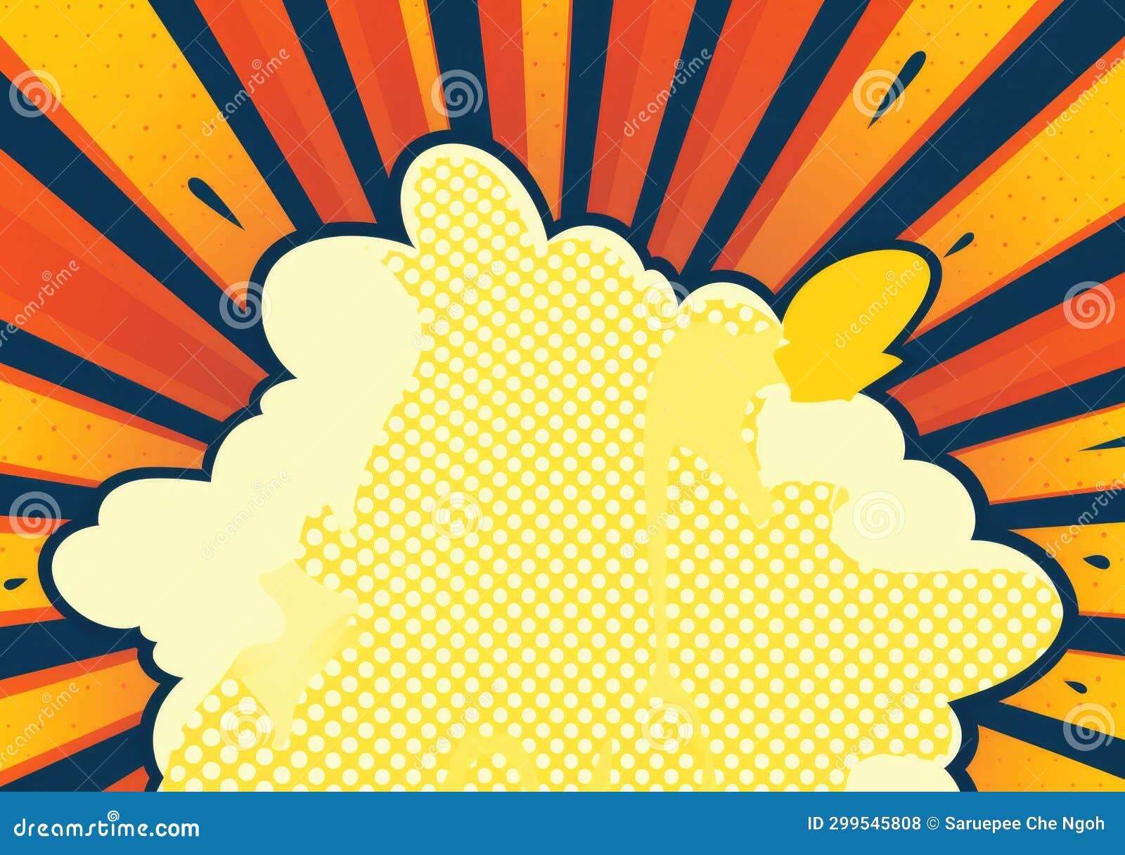 Comic Abstract Pop Art Background with Thunder. Comic Pattern with ...