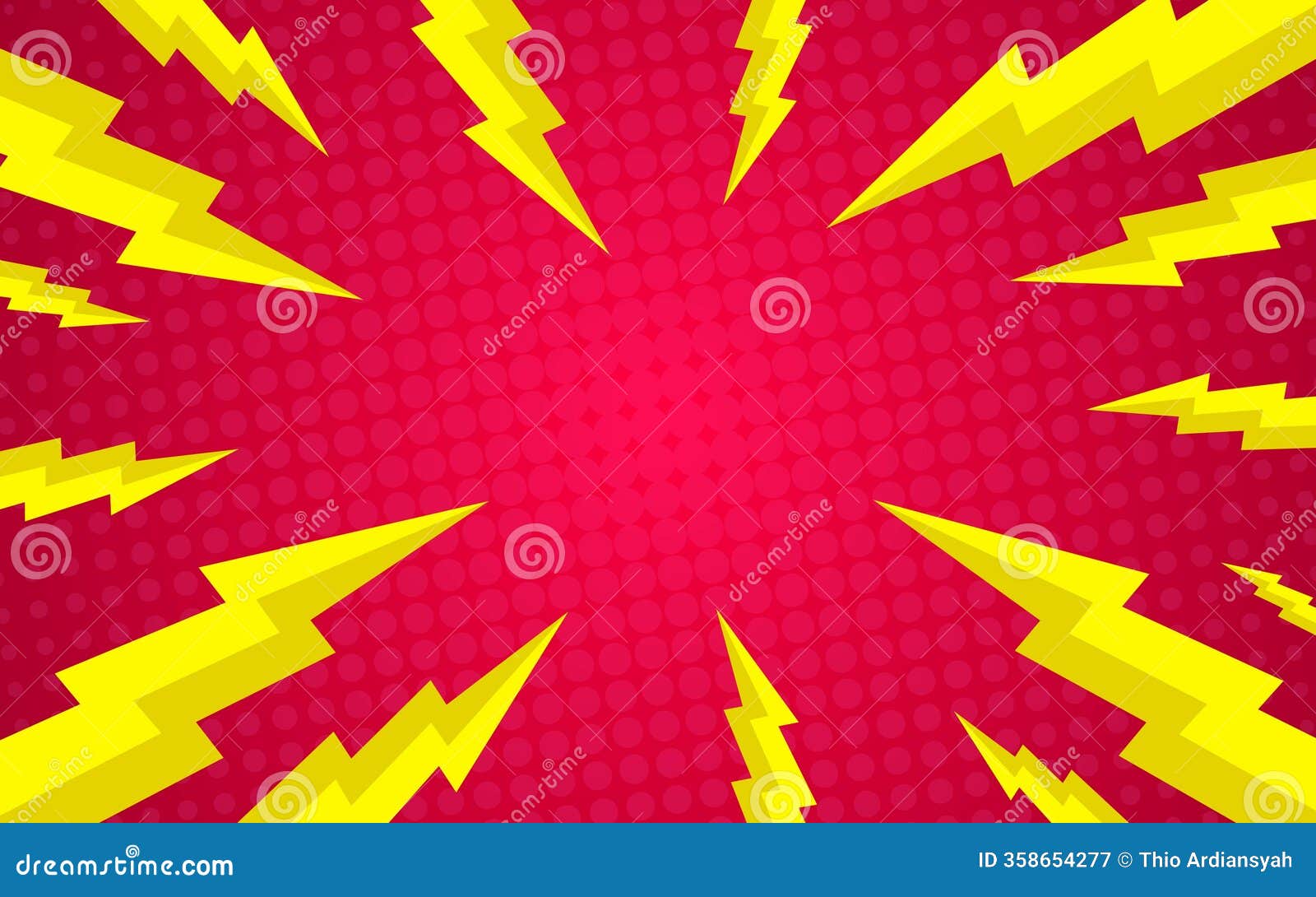 Comic Abstract Pop Art Background with Thunder. Vector Illustration ...