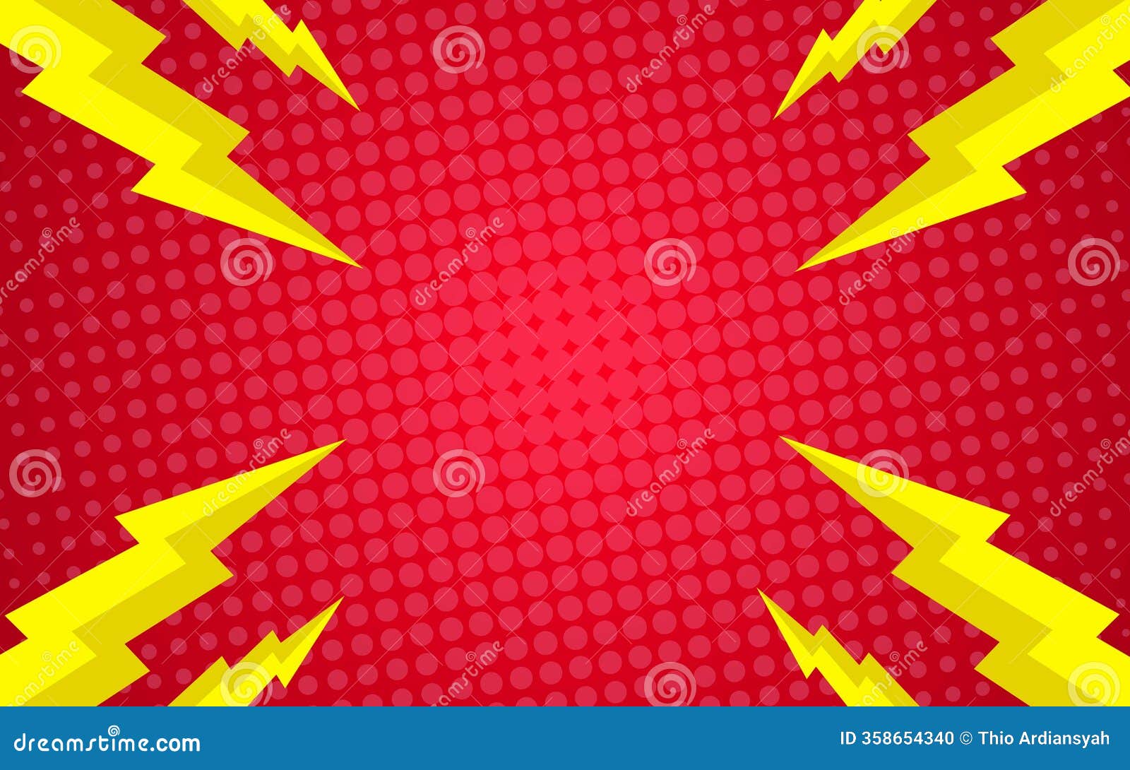 Comic Abstract Pop Art Background with Thunder. Vector Illustration ...