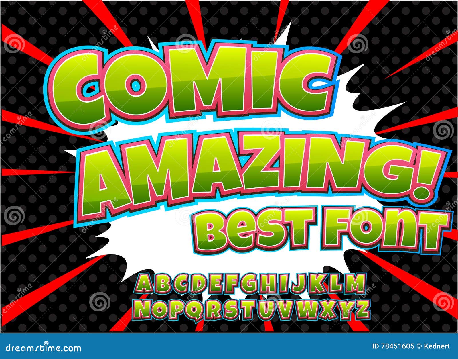 Comic Alphabet Set. Letters, Numbers and Figures for Kids Illustrations ...