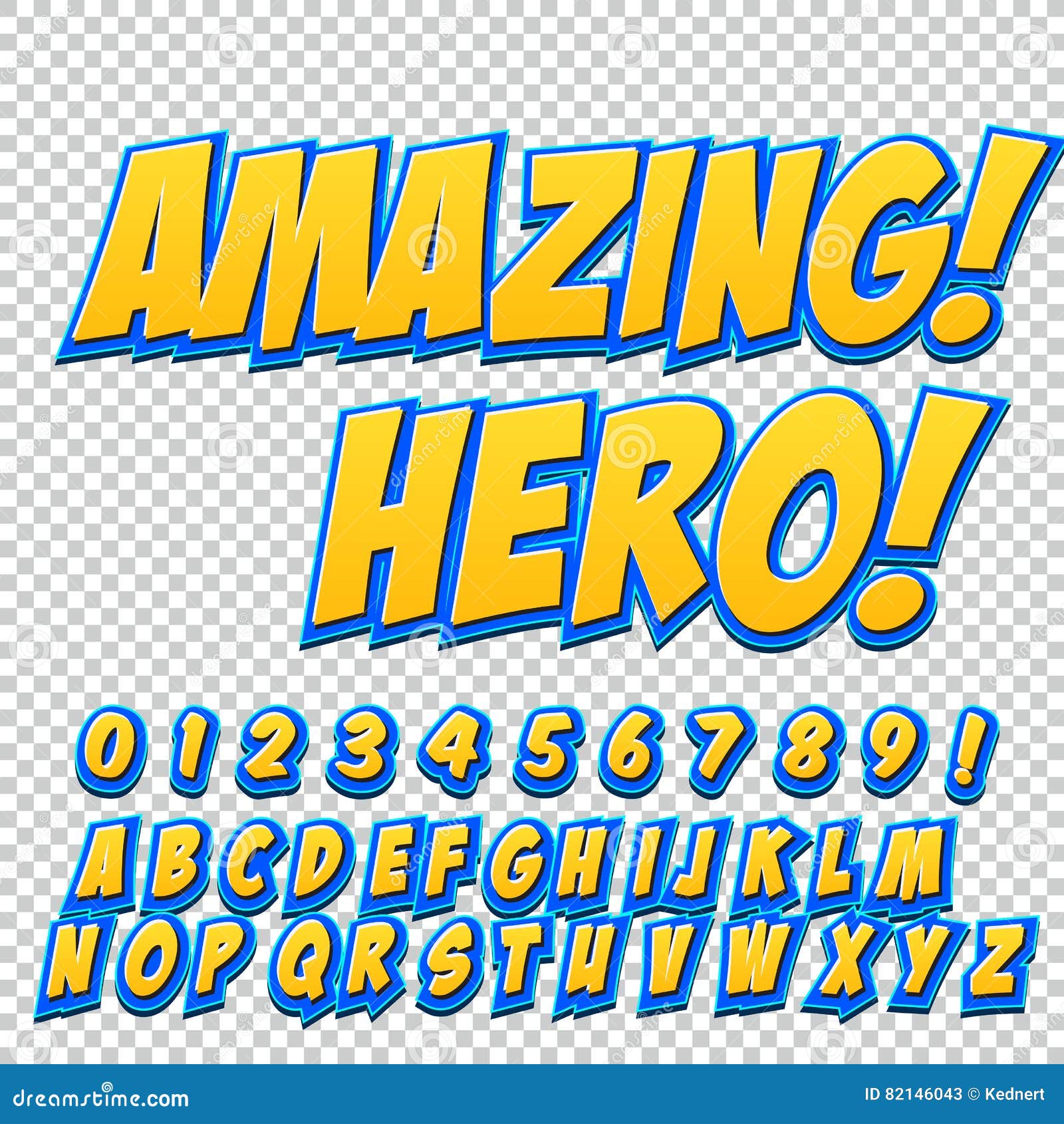 Comic Alphabet Set. Letters, Numbers and Figures for Kids ...