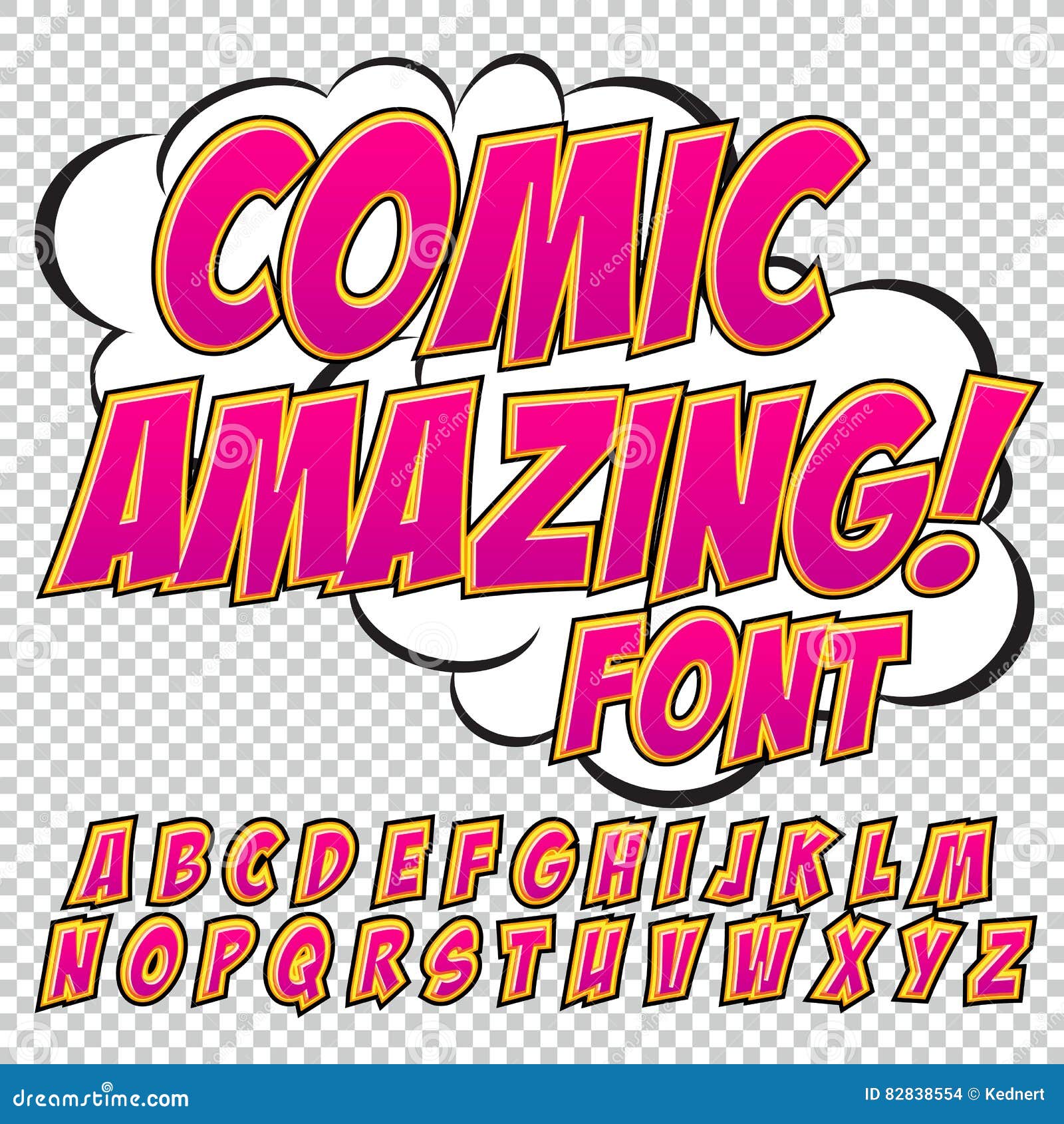 Comic Alphabet Set. Letters, Numbers and Figures for Kids ...