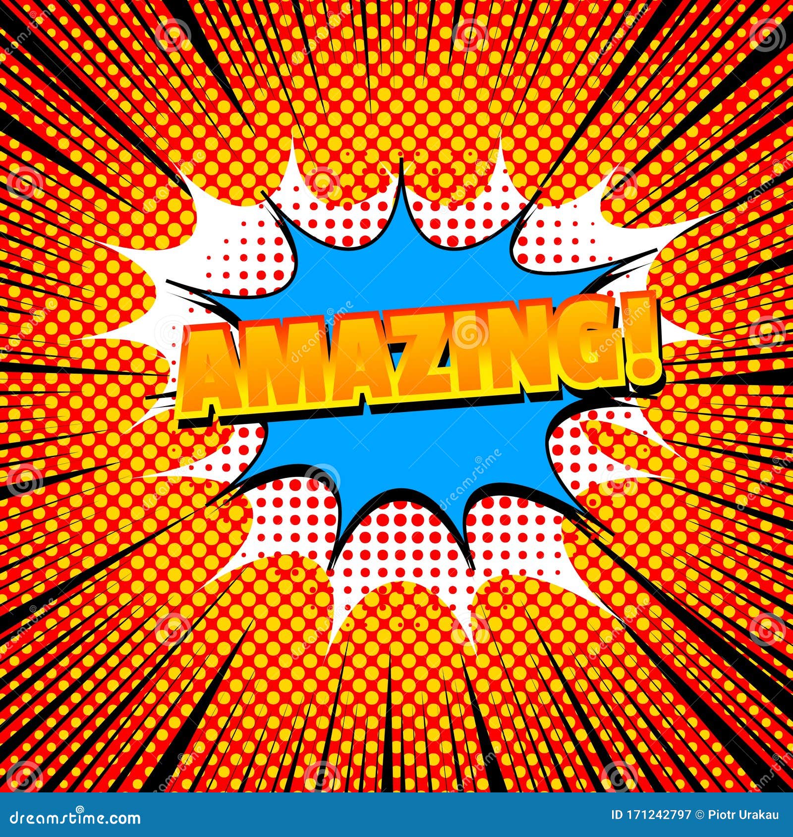 Comic Amazing Wording Template Stock Vector - Illustration of artwork ...