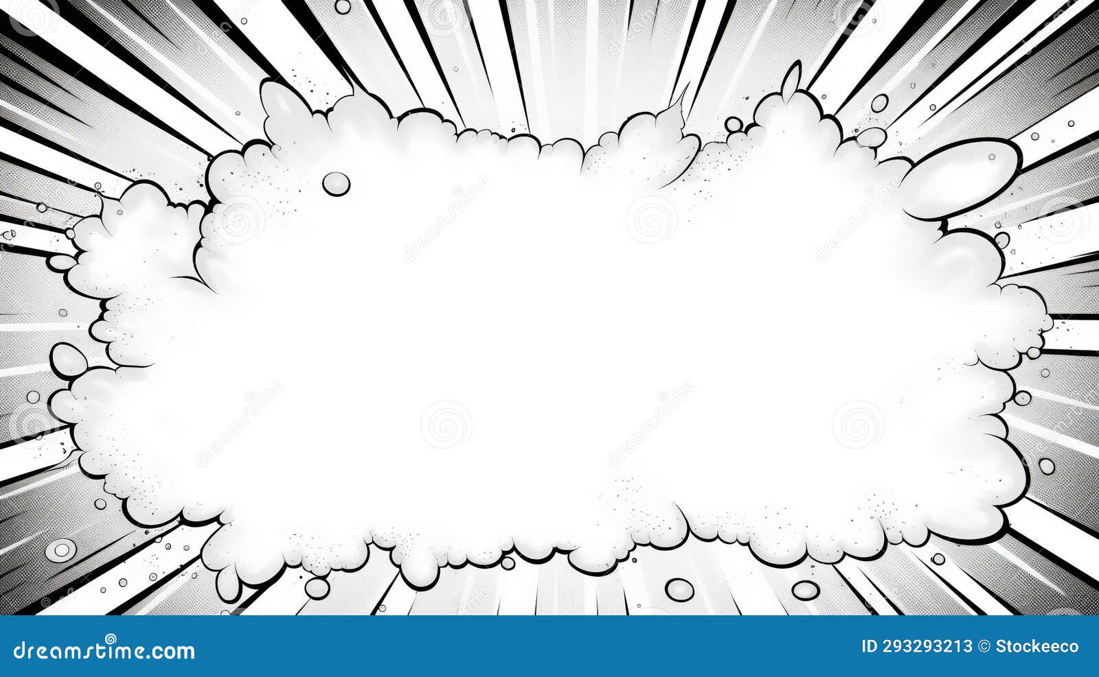 Hyper-detailed Black and White Comic Splash Background Stock ...