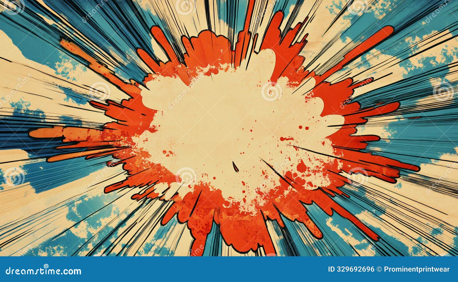 Comic Art Style Colorful Exploding Pop Speech Bubble Background ...