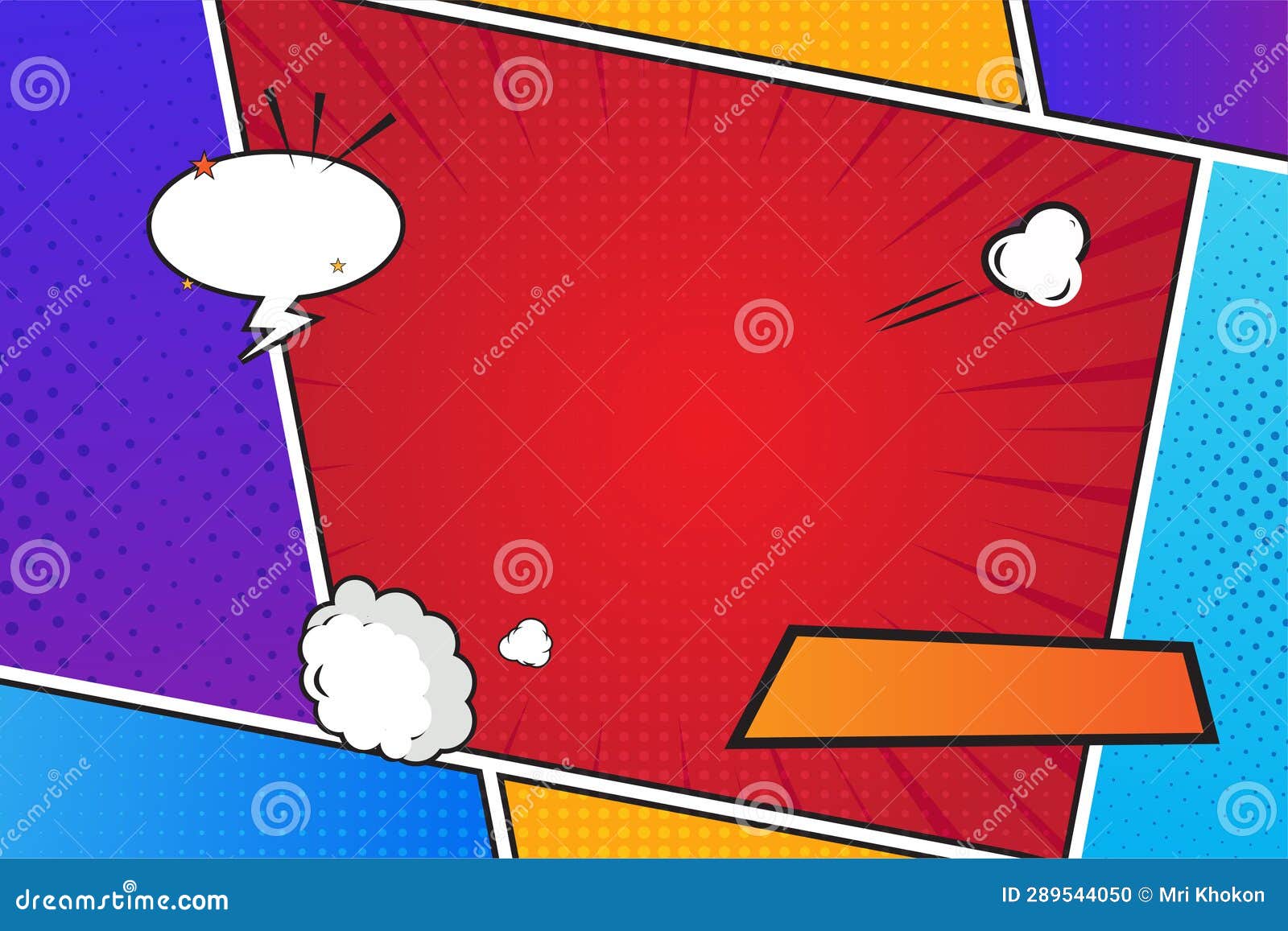 Colourful Comic Book Style Explosion Vector Effect Background Stock ...