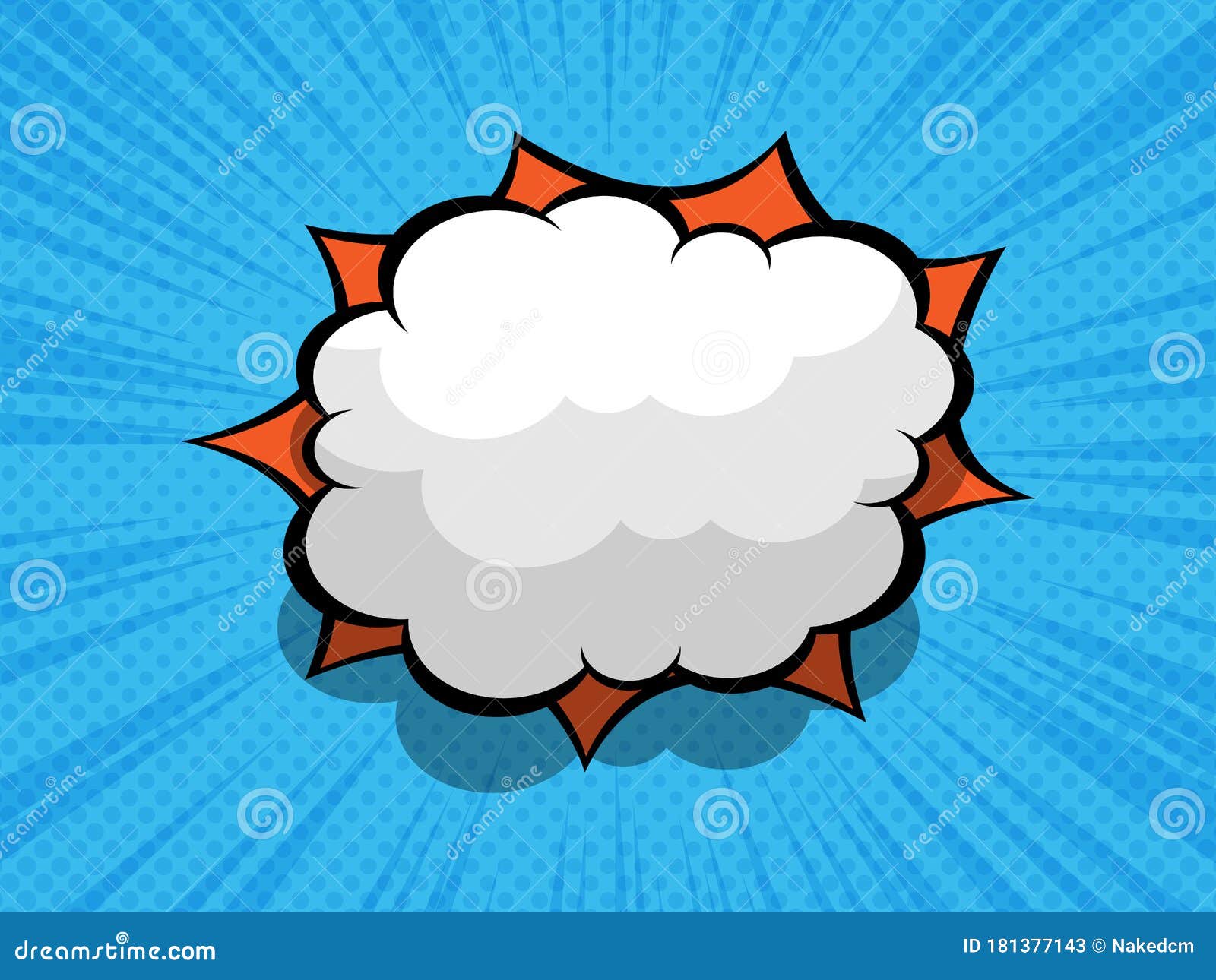 Comic Background With Blank Boom Speech Bubble Cartoon Vector ...
