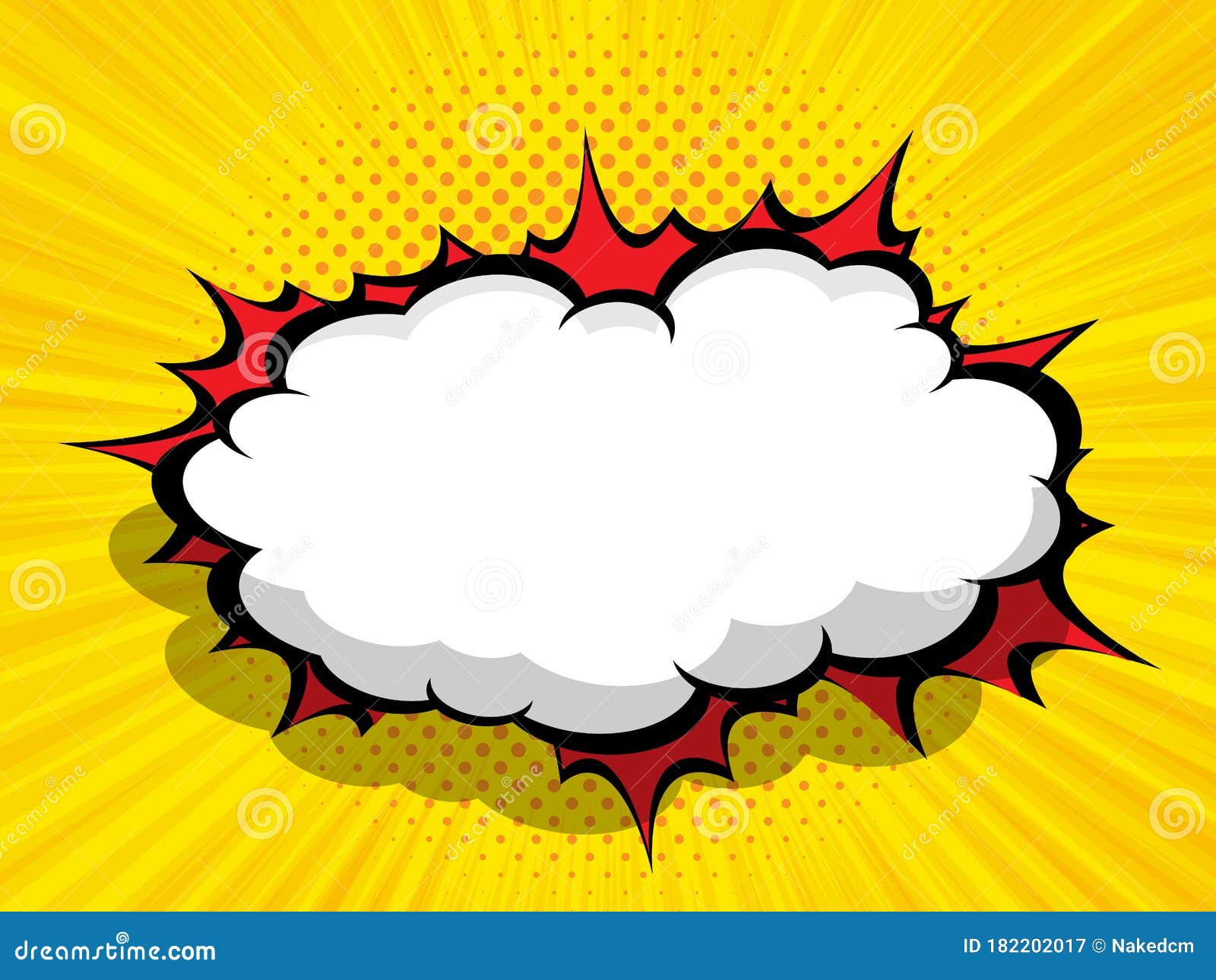 Comic Background with Blank Boom Speech Bubble Stock Vector ...
