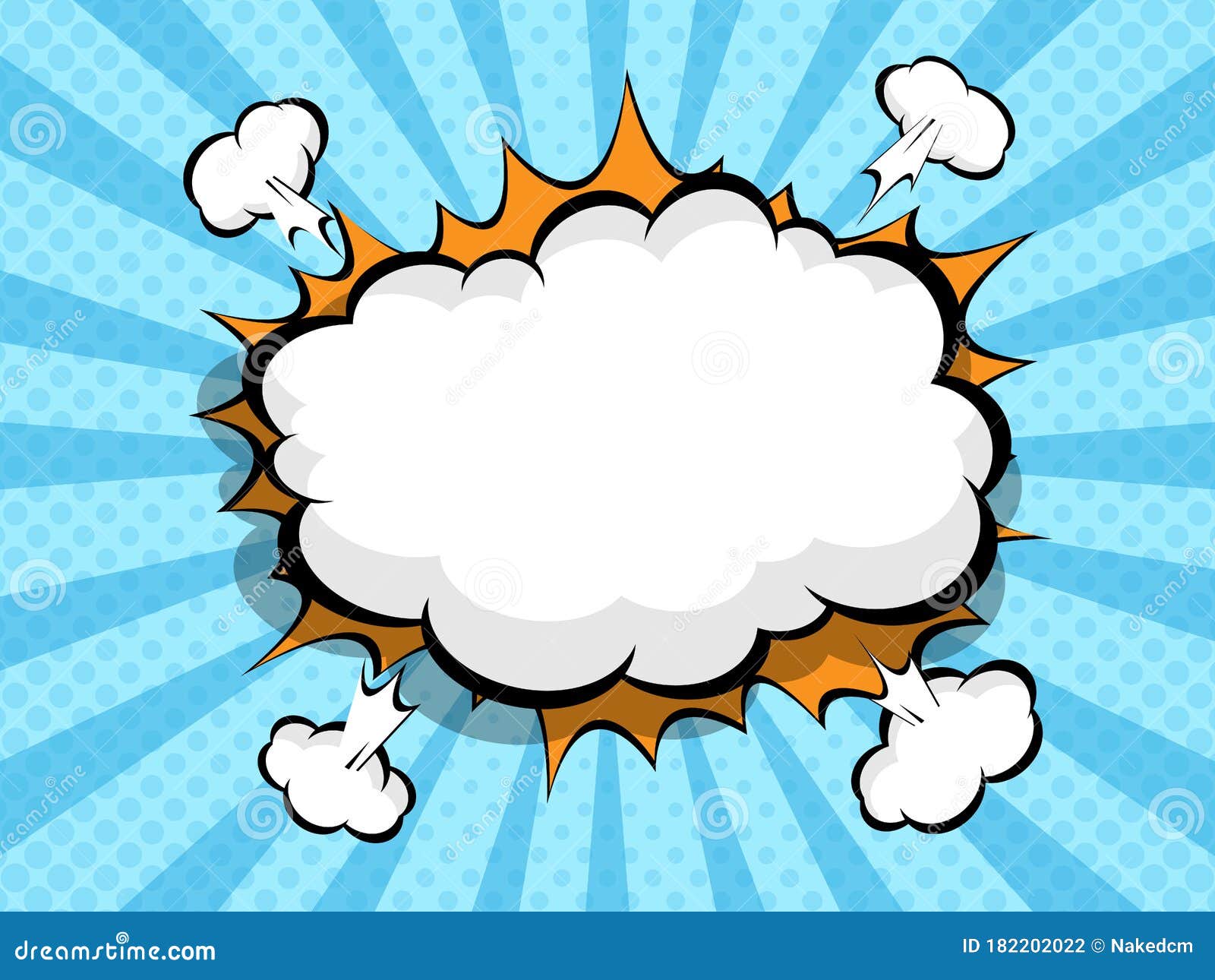 Comic Background with Blank Boom Speech Bubble Stock Vector ...