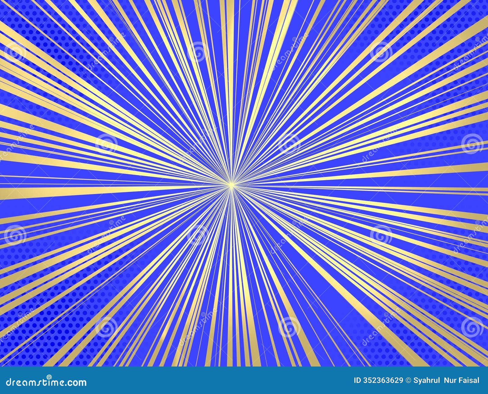 Comic Background, Blue Color Yellow Line Halftone Dots Stock Image ...