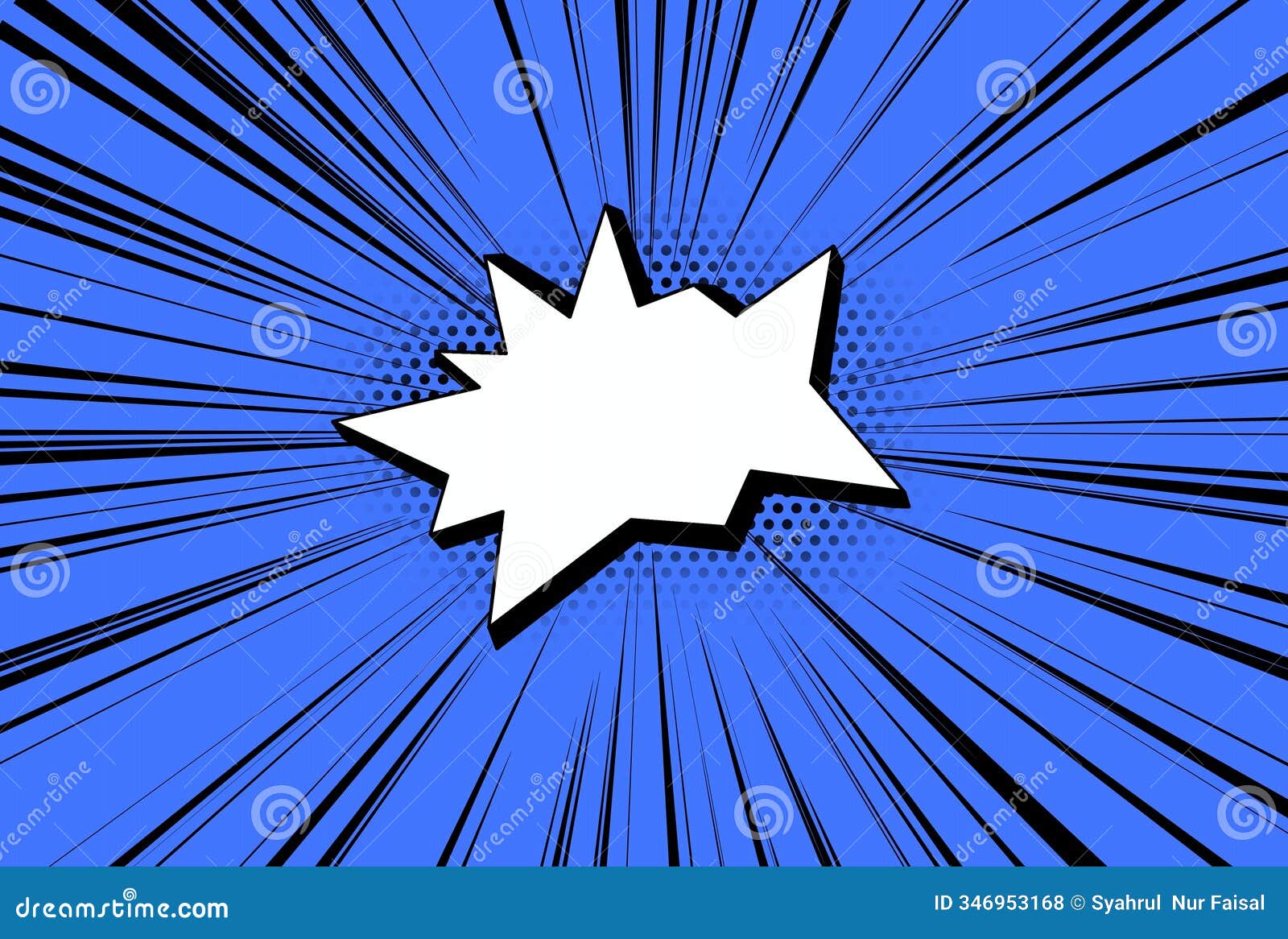 Comic Background, Blue Pop Art, Abstract Name Text Stock Illustration ...