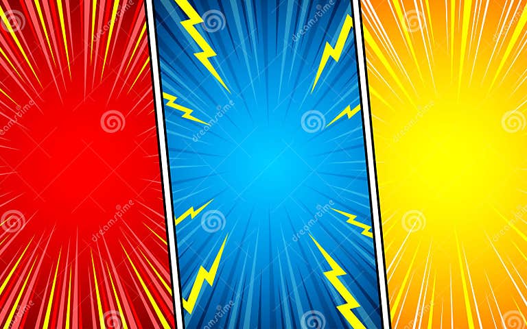 Comic Background Design with Various Colors. Vector Illustration Stock ...