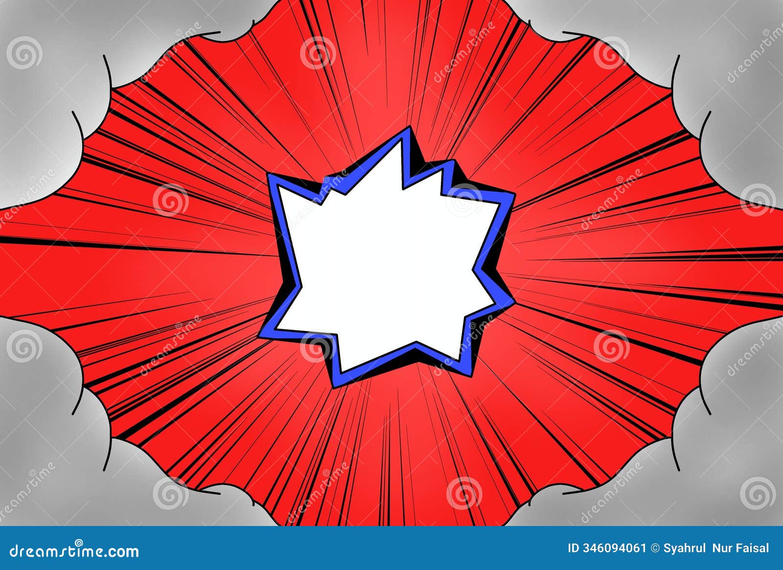 Comic Background, Red Color, Black Line, Pop Art, Cloud Animation Stock ...