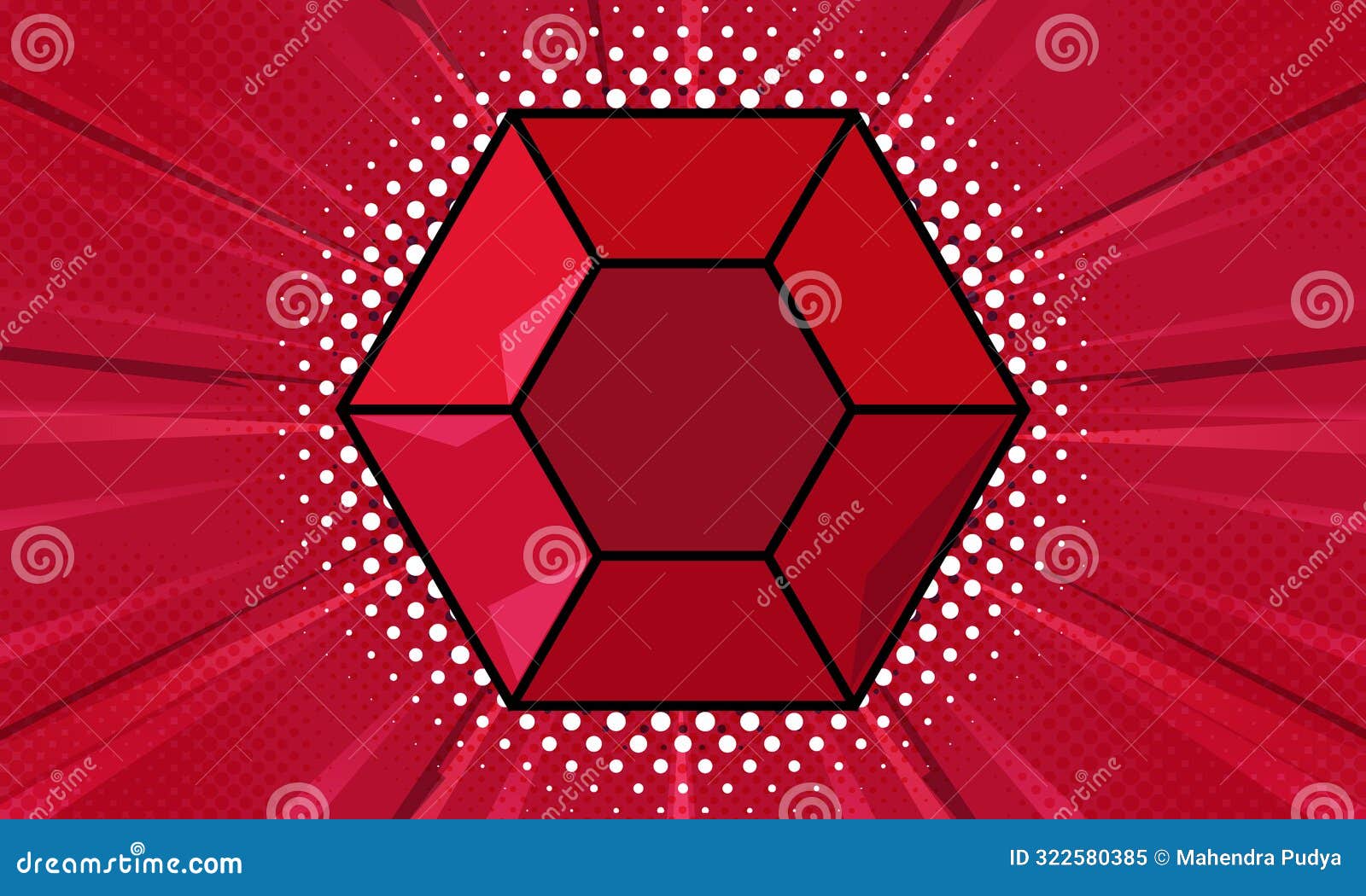 Comic Background with Red Ruby Stock Vector - Illustration of hexagon, design: 322580385