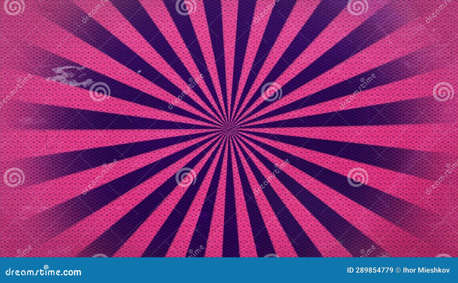Comic Background with Rotating Stripes and Dots in Blue and Pink ...