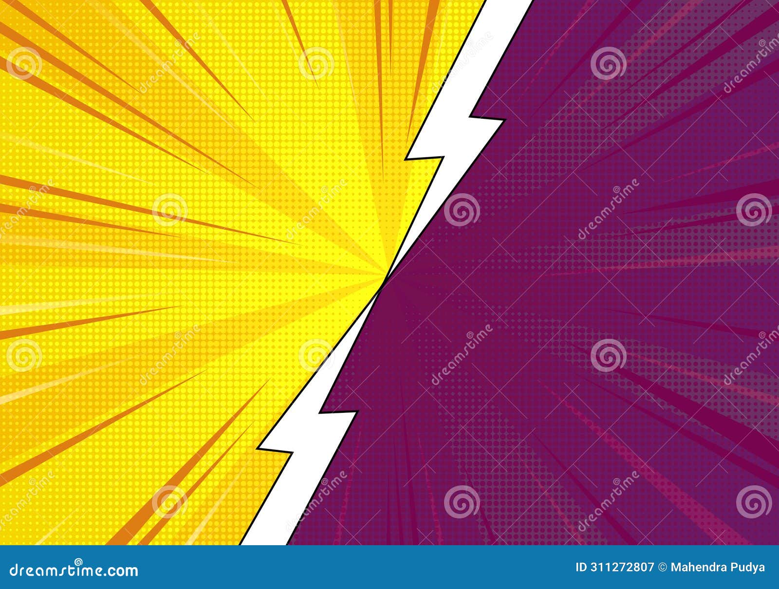Comic Background with White Lighting Stock Vector - Illustration of ...