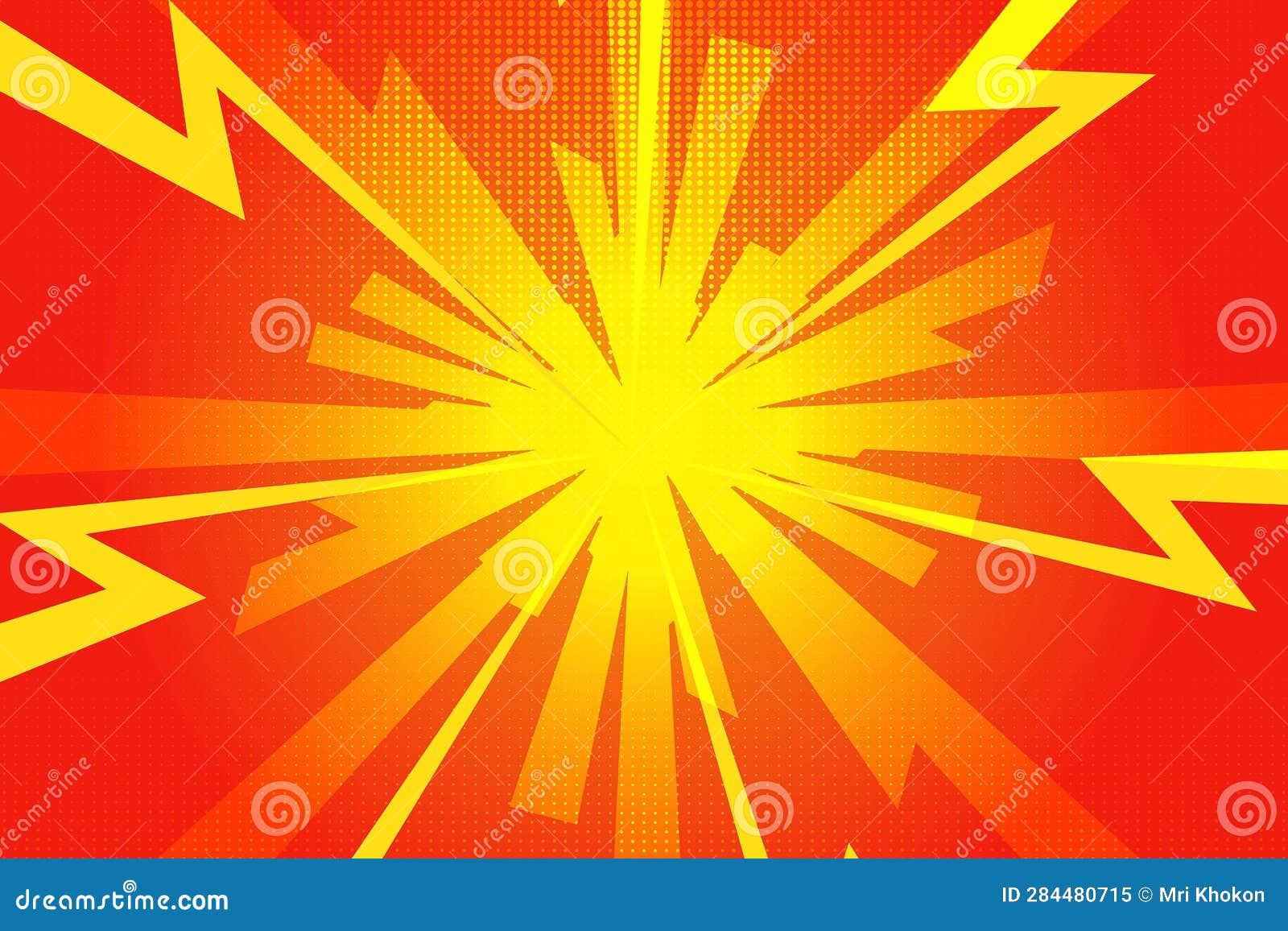 Trending Comic Style Background with Speed Line Ands Halftone Effects ...