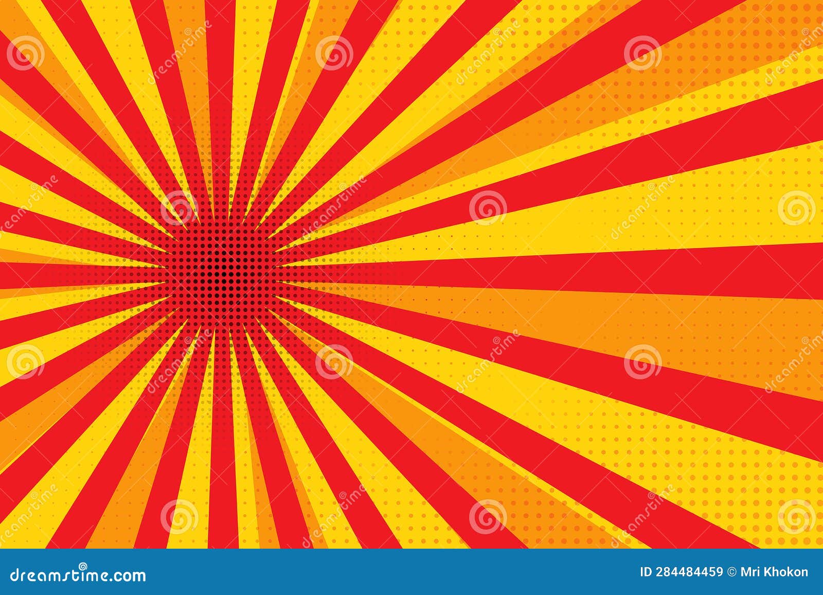 Comic Style Red Background with Speed Line Ands Halftone Effects Stock ...