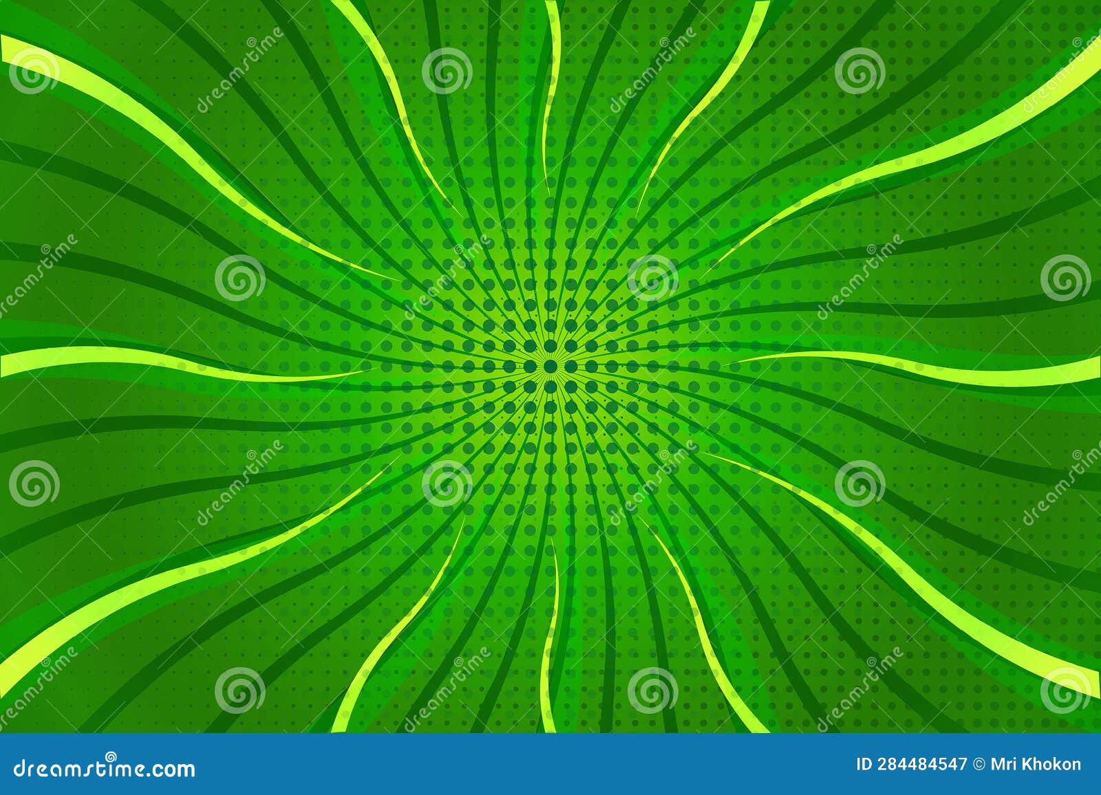 Comic Style Green Background with Speed Line Ands Halftone Effects ...