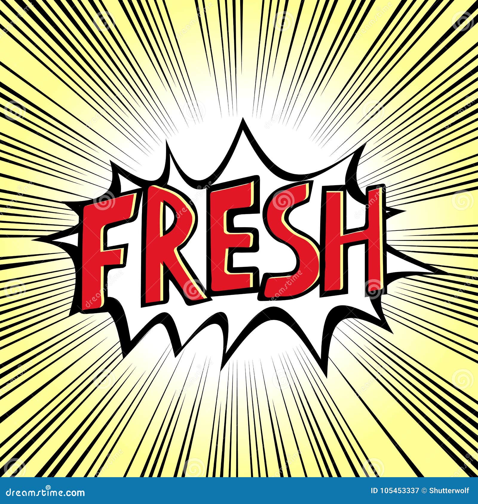 Comic Balloon - Fresh Text stock vector. Illustration of deal - 105453337