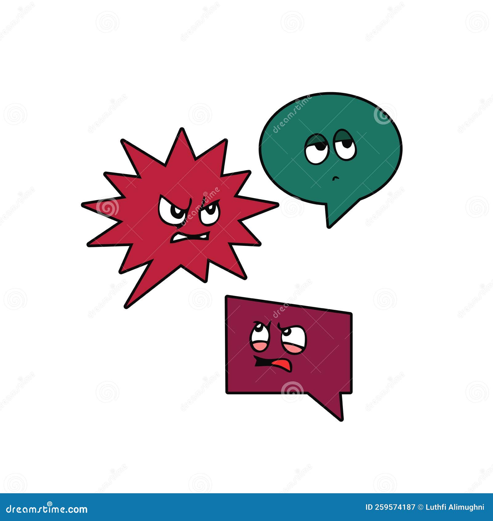 Comic Speech Balloon with Face Expression Stock Vector Stock Vector ...