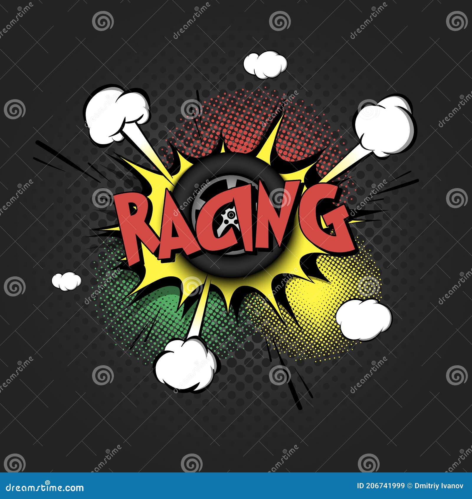 Comic Racing Car Background Vector Illustration Coloring Page For Kids ...