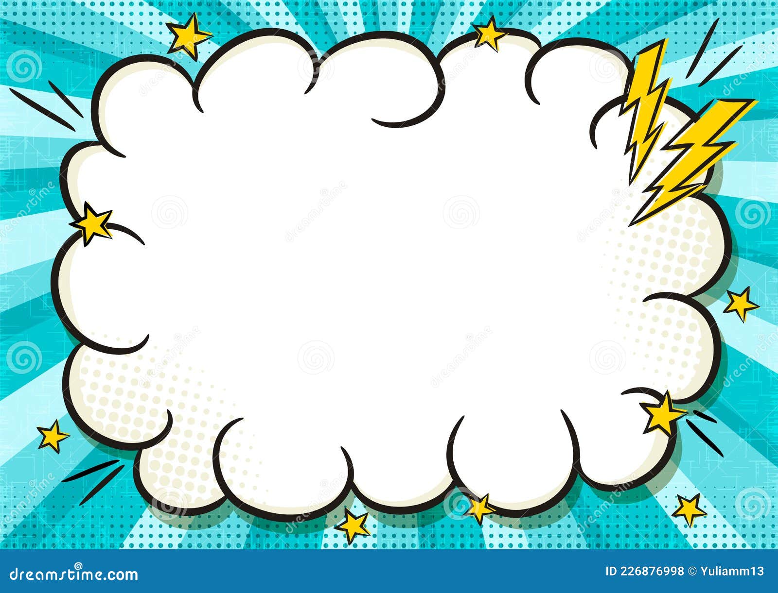 Comic Banner with Cloud Frame in Popart Style Stock Vector ...