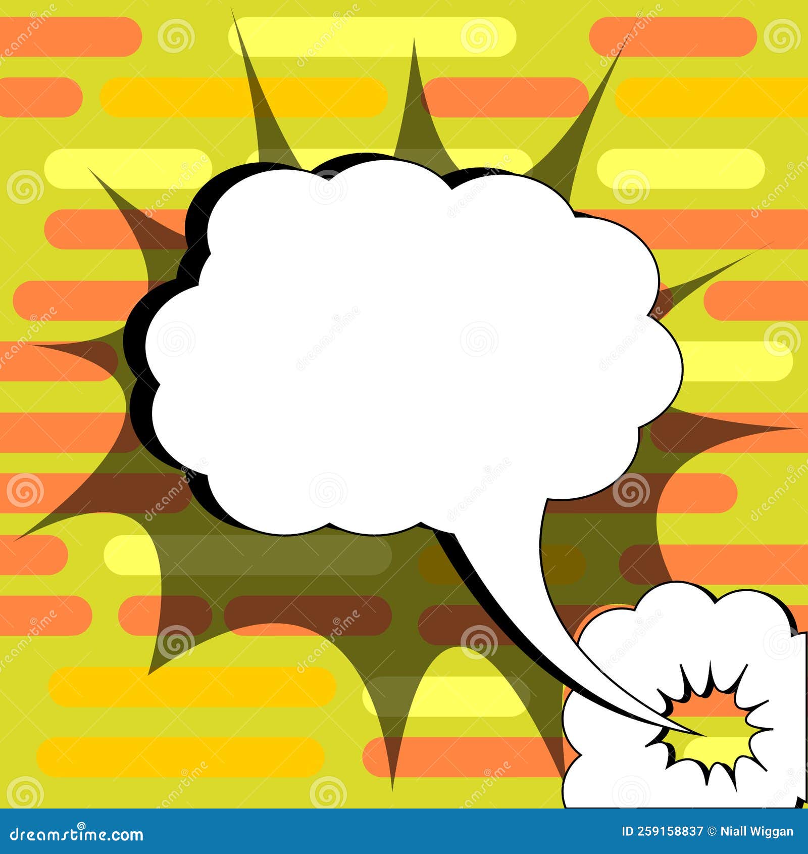 Comic Blank Speech Bubble with Copy Space and Colorful Doodles. Design ...