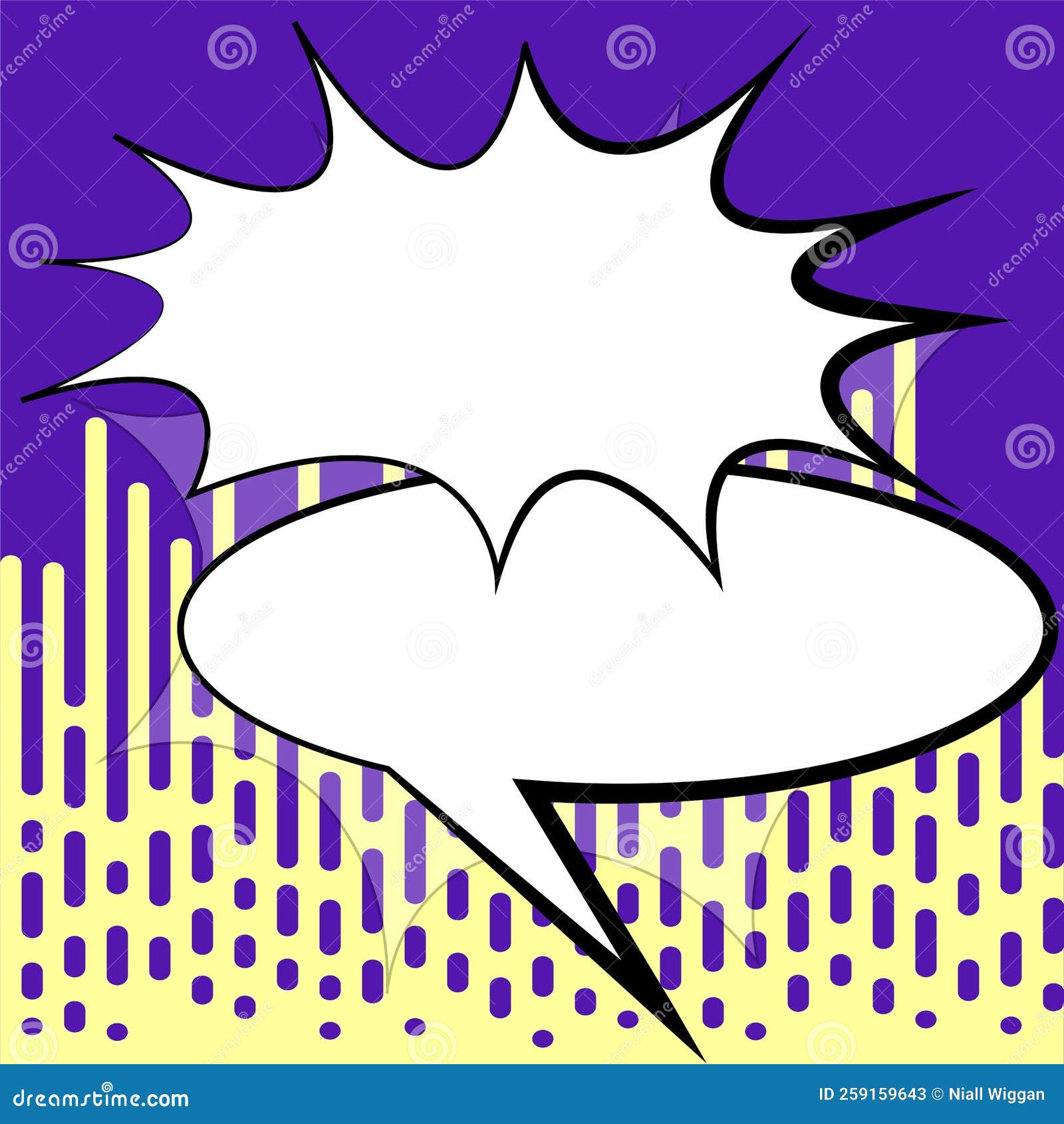 Comic Blank Speech Bubble with Copy Space and Colorful Doodles. Design ...
