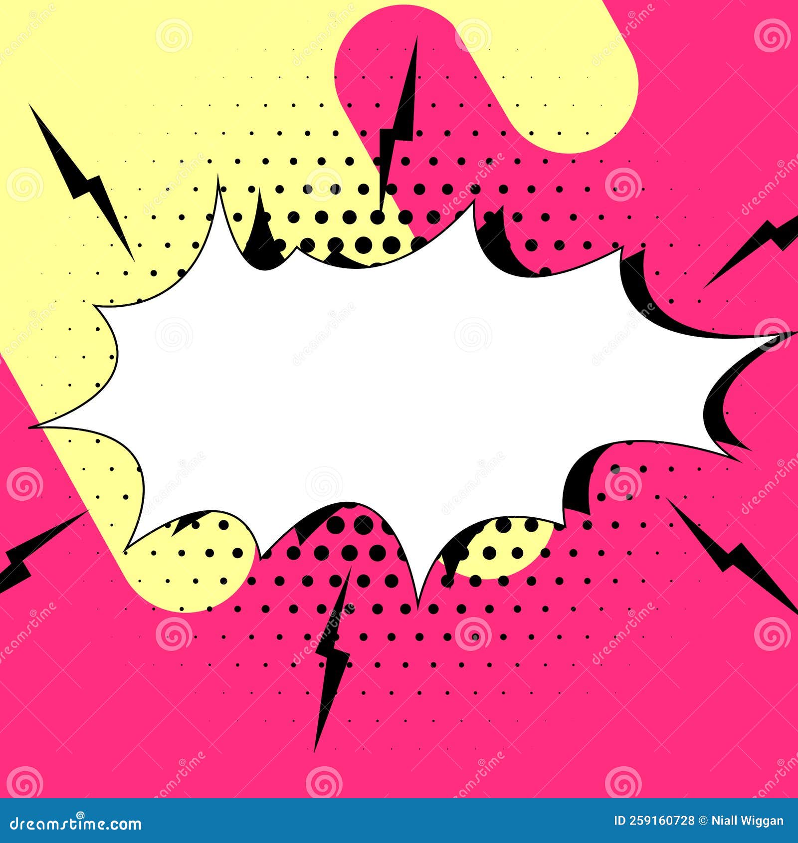 Comic Blank Speech Bubble with Copy Space and Colorful Doodles. Design ...