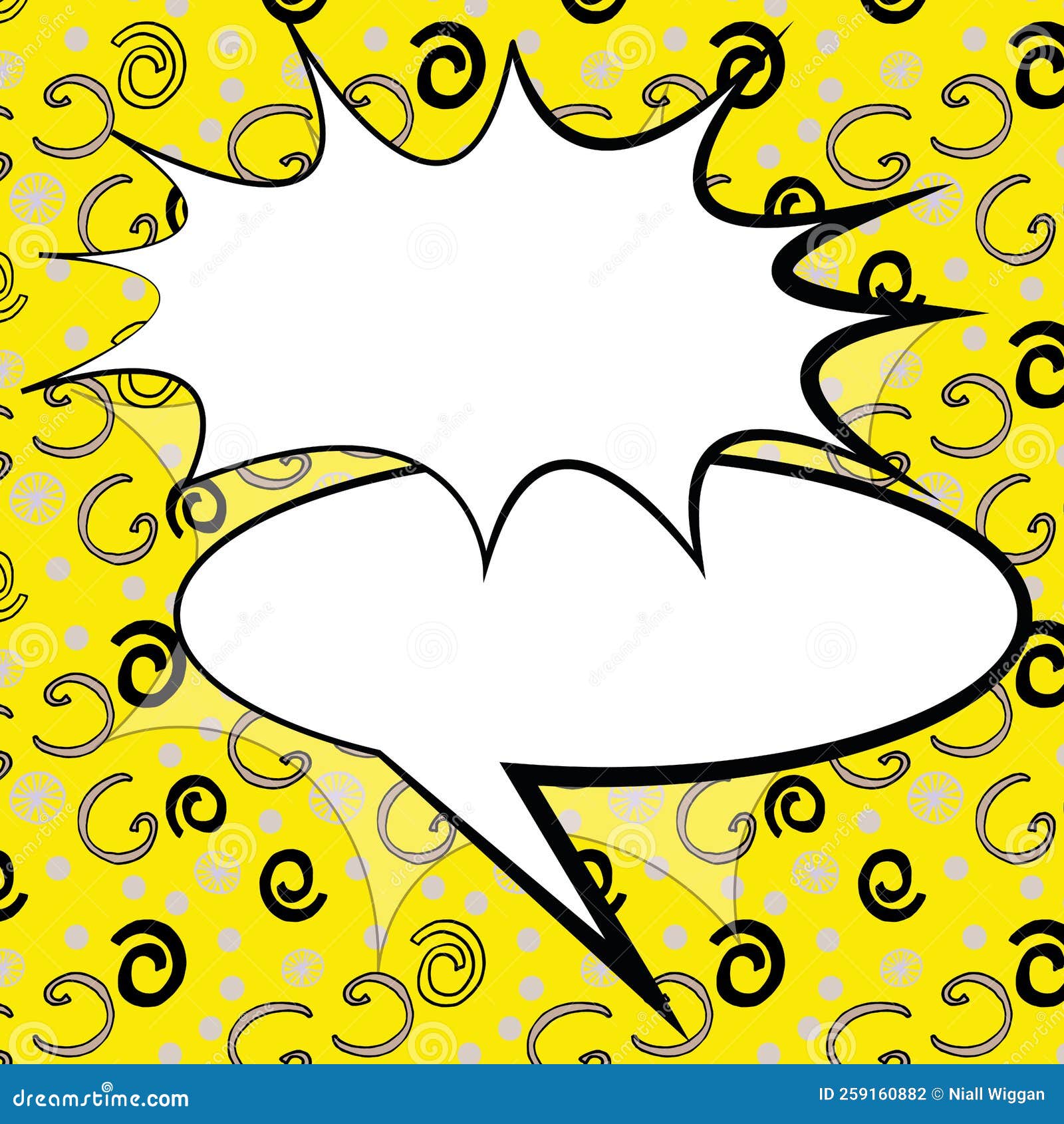 Comic Blank Speech Bubble with Copy Space and Colorful Doodles. Design ...