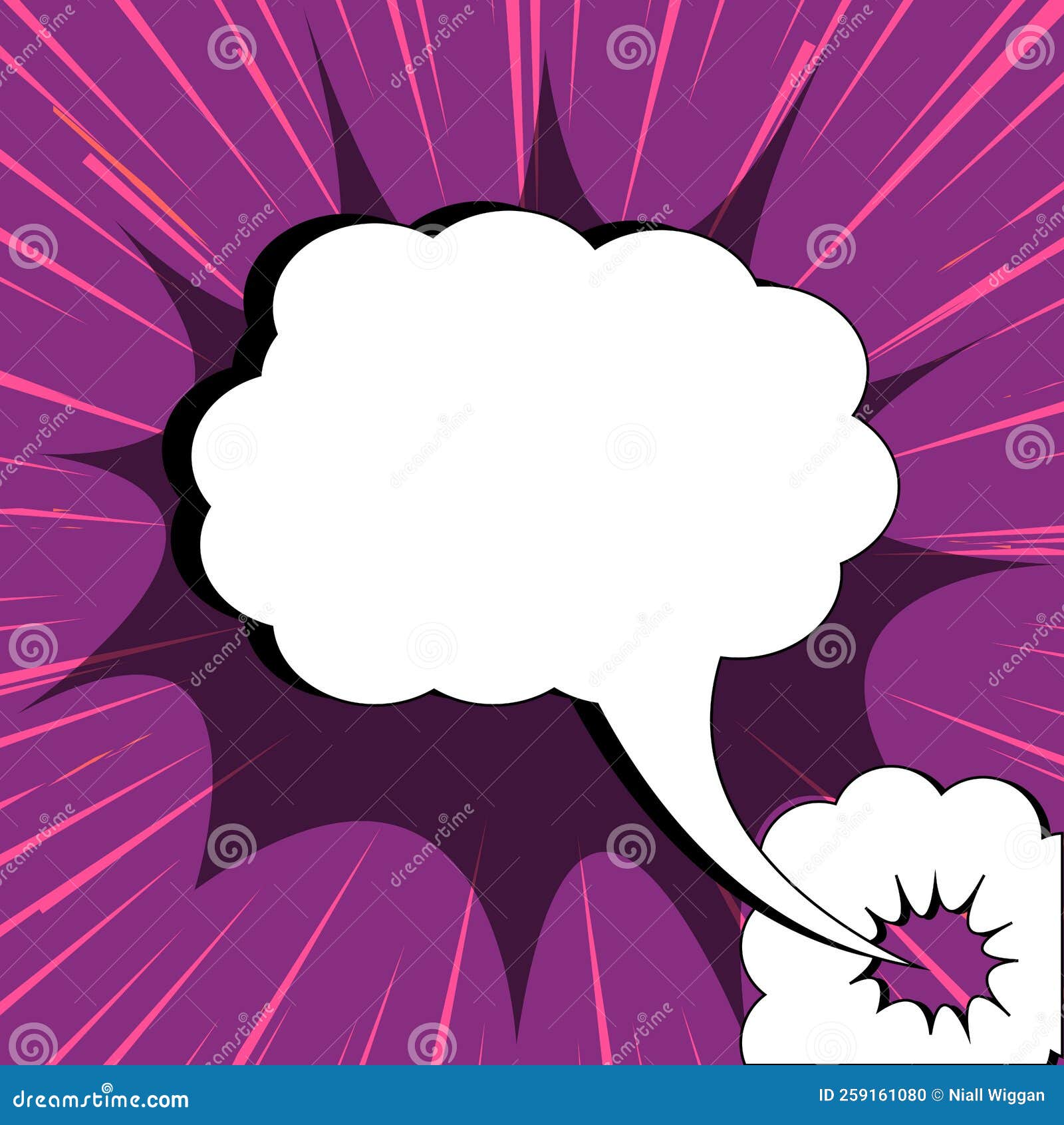 Comic Blank Speech Bubble with Copy Space and Colorful Doodles. Design ...