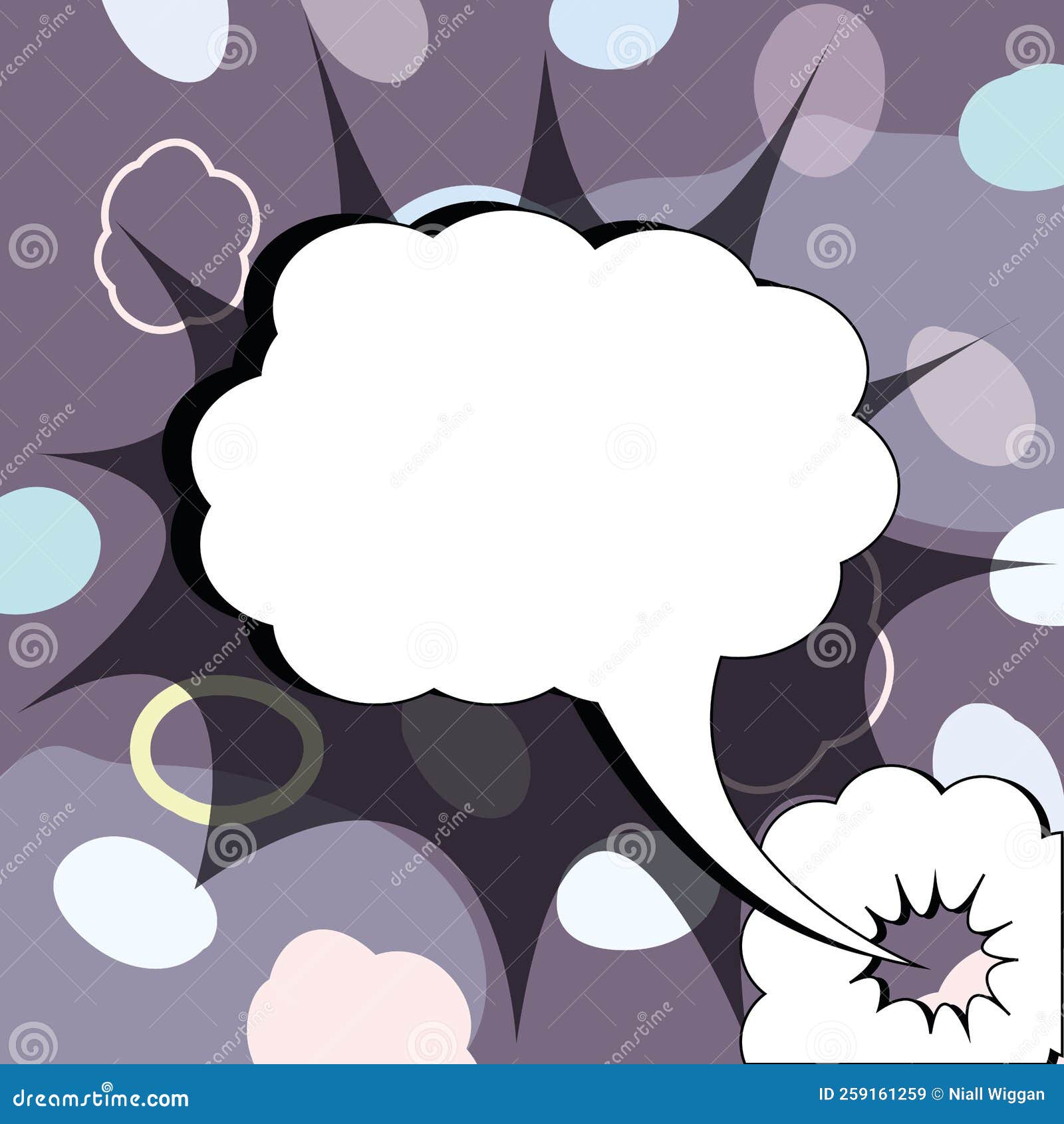 Comic Blank Speech Bubble with Copy Space and Colorful Doodles. Design ...
