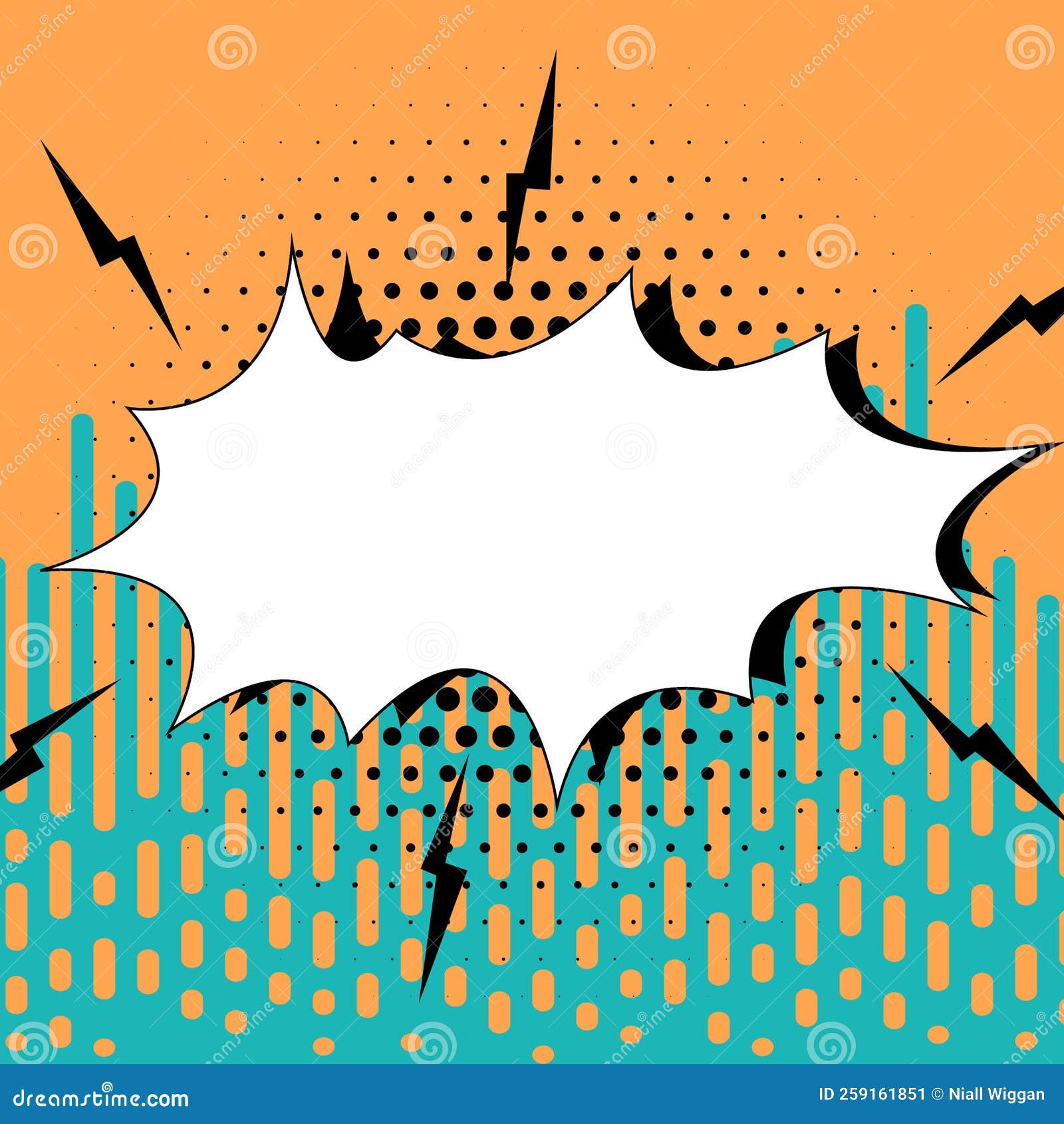 Comic Blank Speech Bubble with Copy Space and Colorful Doodles. Design ...