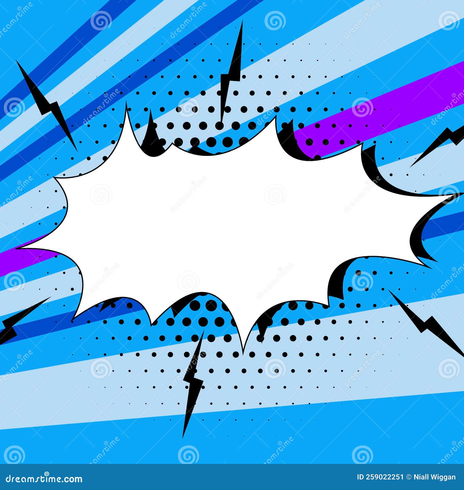 Comic Blank Speech Bubble with Copy Space and Colorful Doodles. Design ...