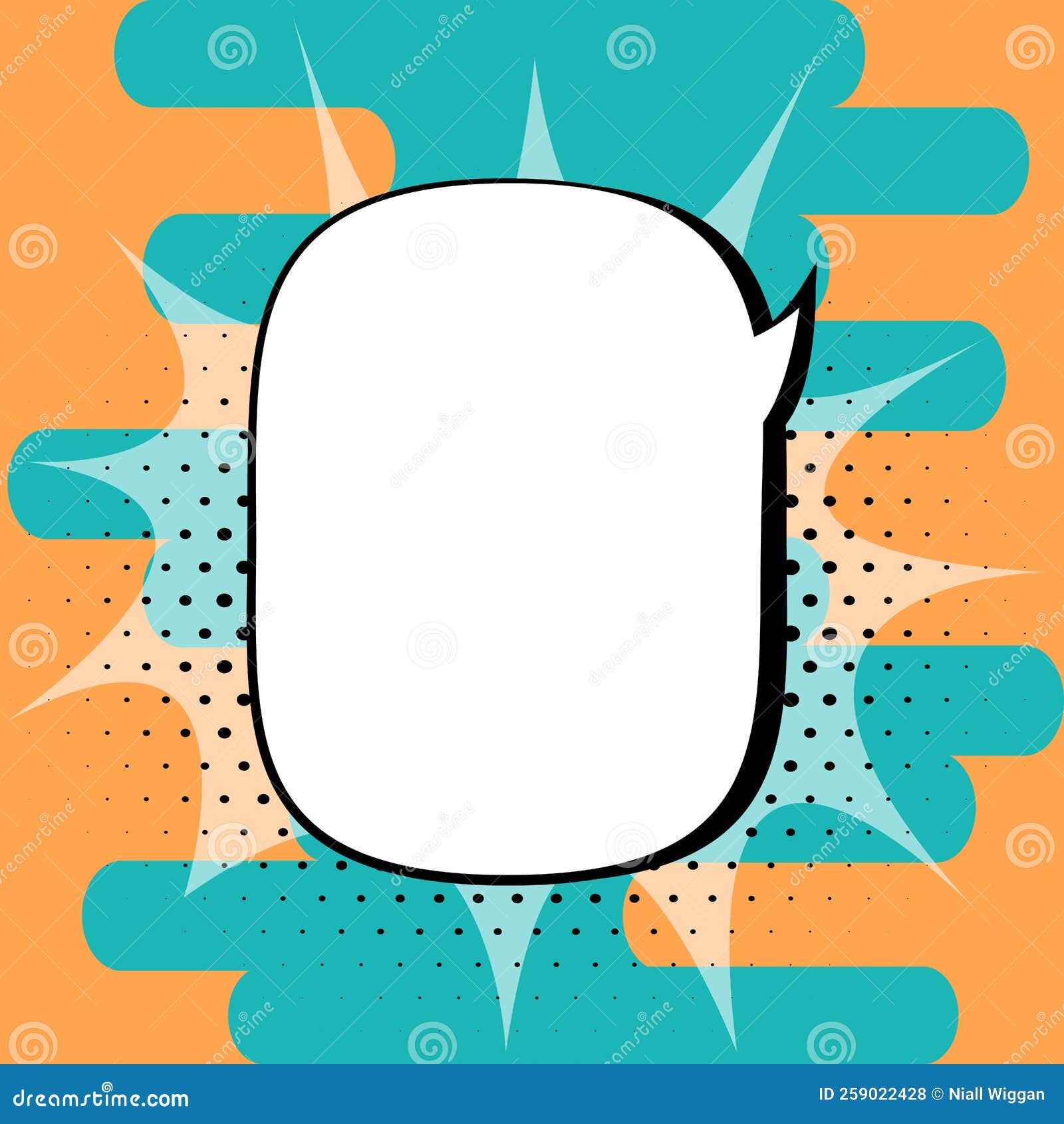 Comic Blank Speech Bubble with Copy Space and Colorful Doodles. Design ...