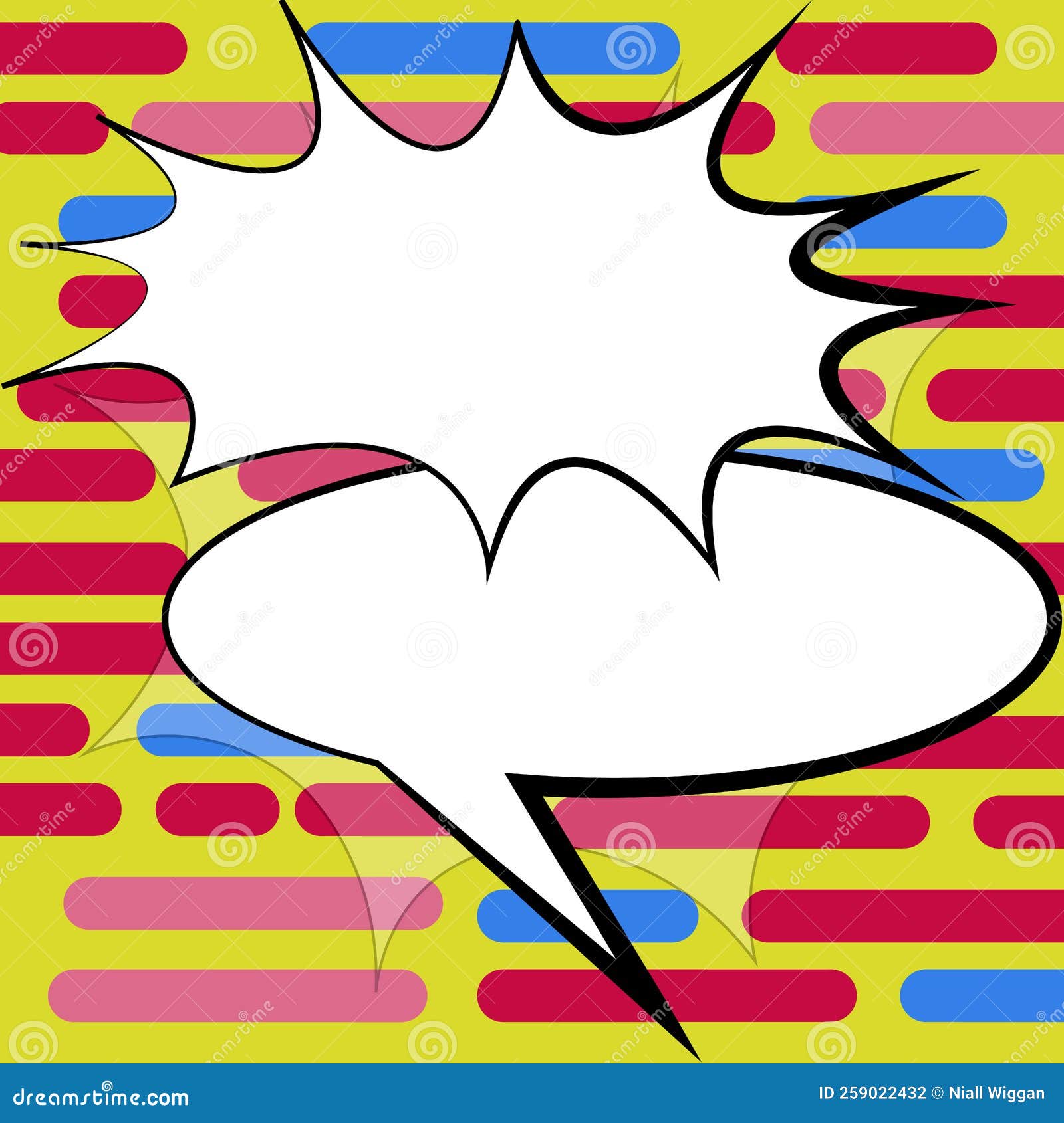 Comic Blank Speech Bubble with Copy Space and Colorful Doodles. Design ...