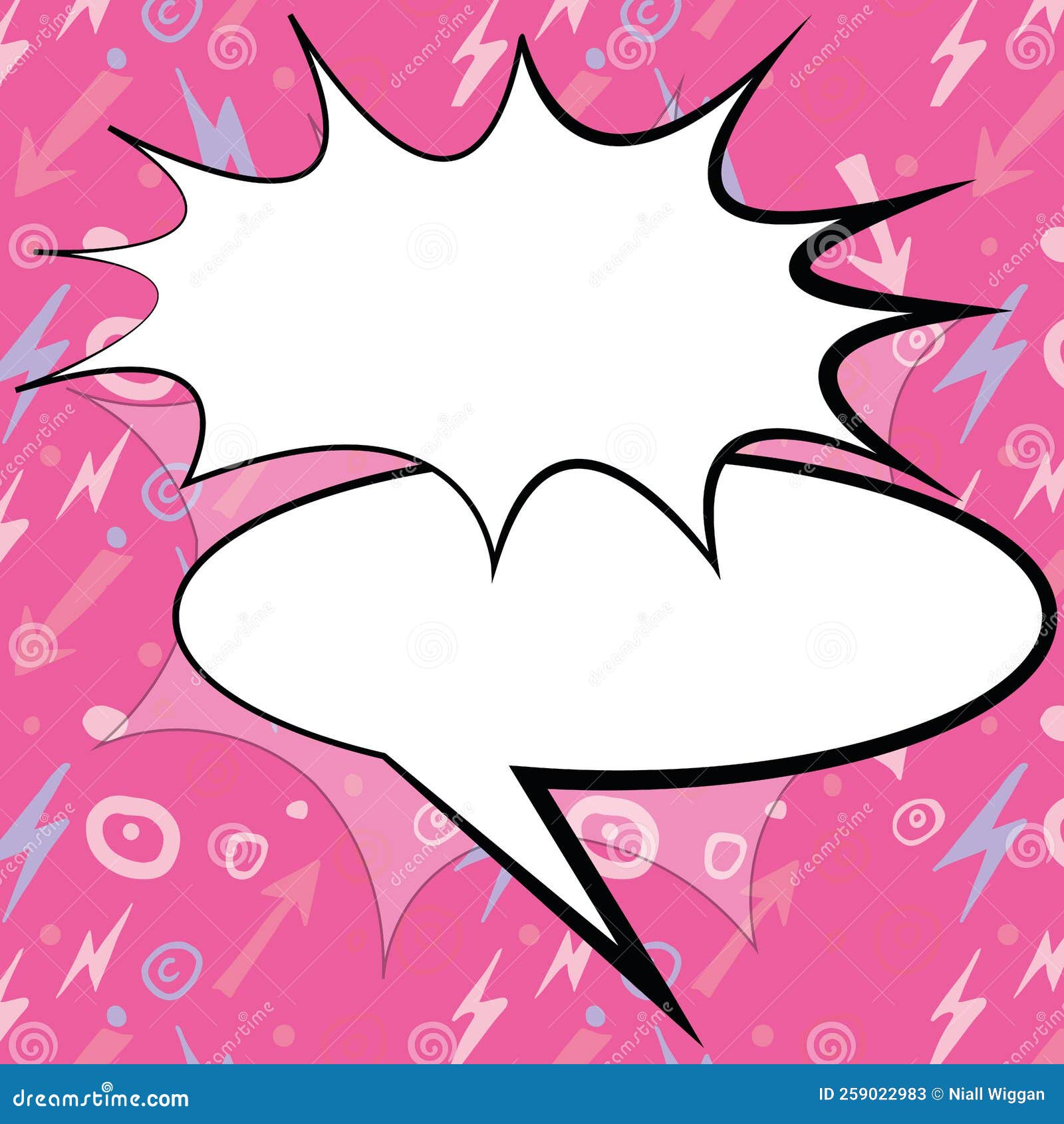 Comic Blank Speech Bubble with Copy Space and Colorful Doodles. Design ...