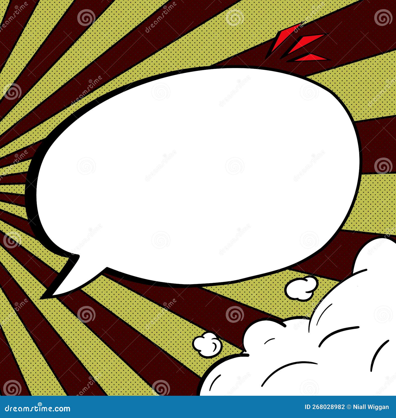 Comic Blank Speech Bubble with Copy Space Over Color Background Design ...