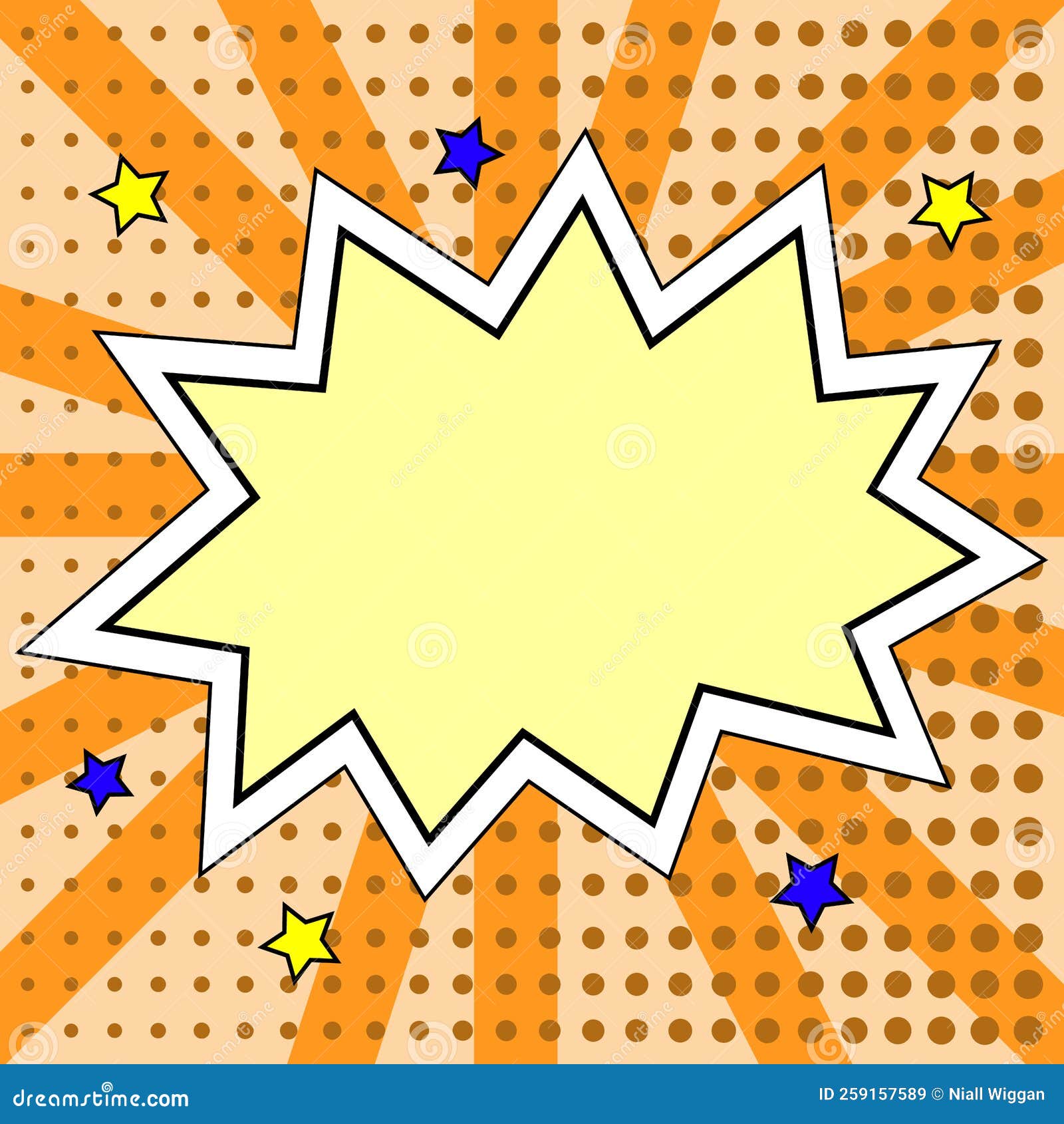 Comic Blank Speech Bubble with Copy Space Over Circular Color ...