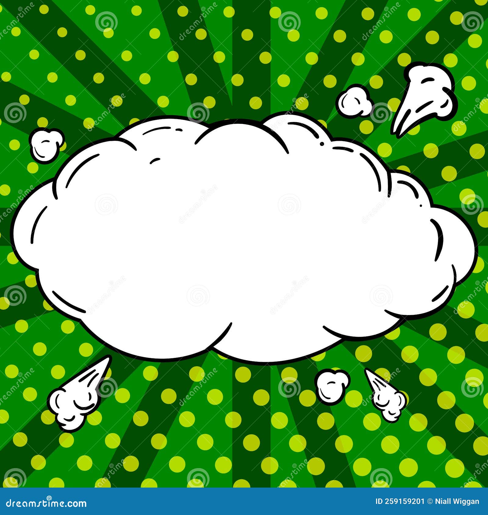 Comic Blank Speech Bubble with Copy Space Over Circular Color ...