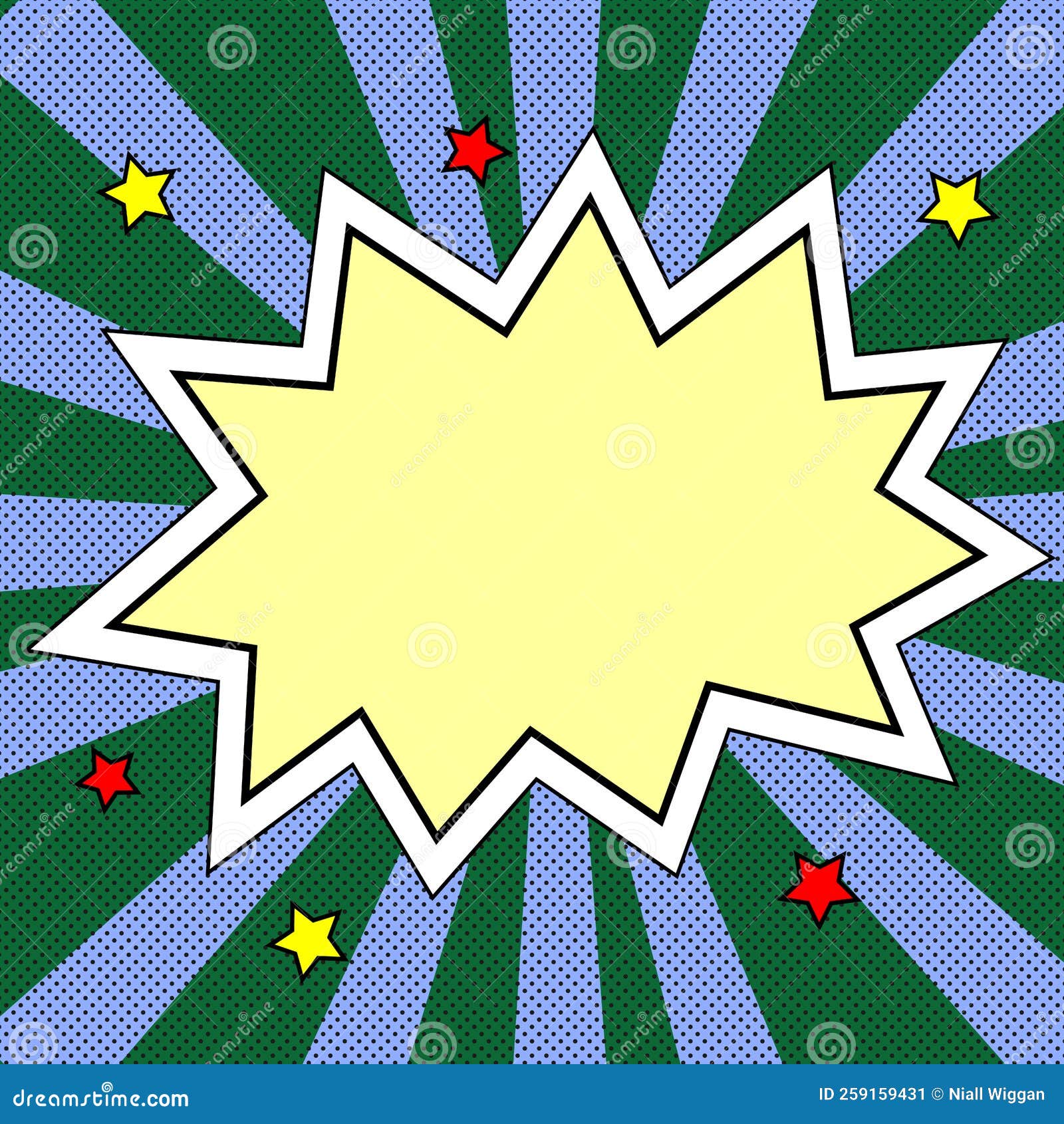 Comic Blank Speech Bubble with Copy Space Over Circular Color ...