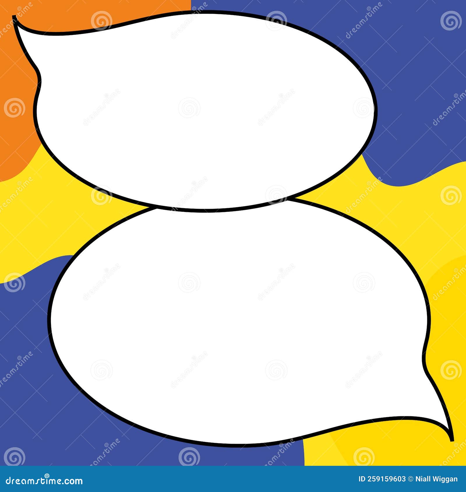 Comic Blank Speech Bubble with Copy Space Over Circular Color ...