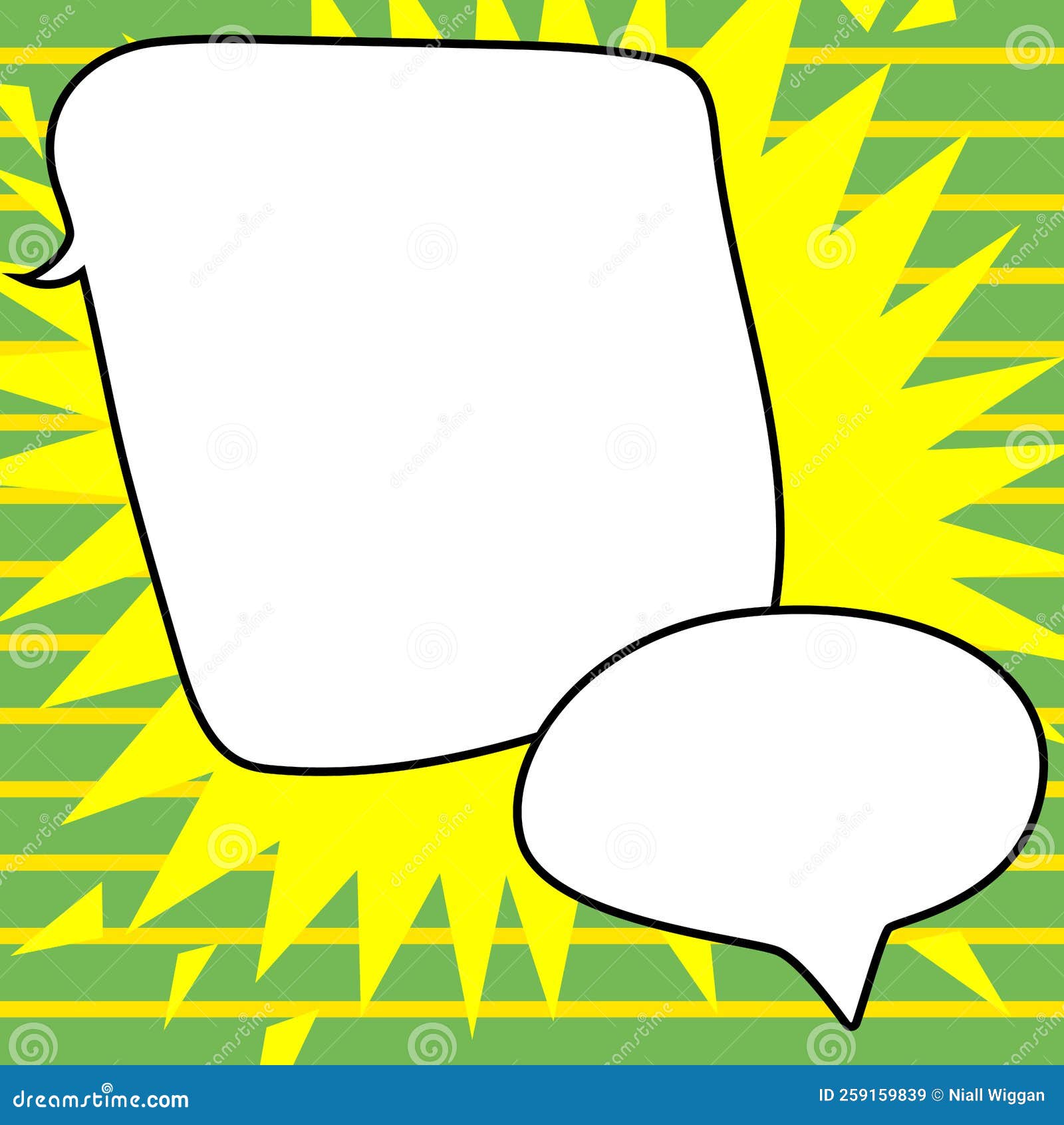 Comic Blank Speech Bubble with Copy Space Over Circular Color ...