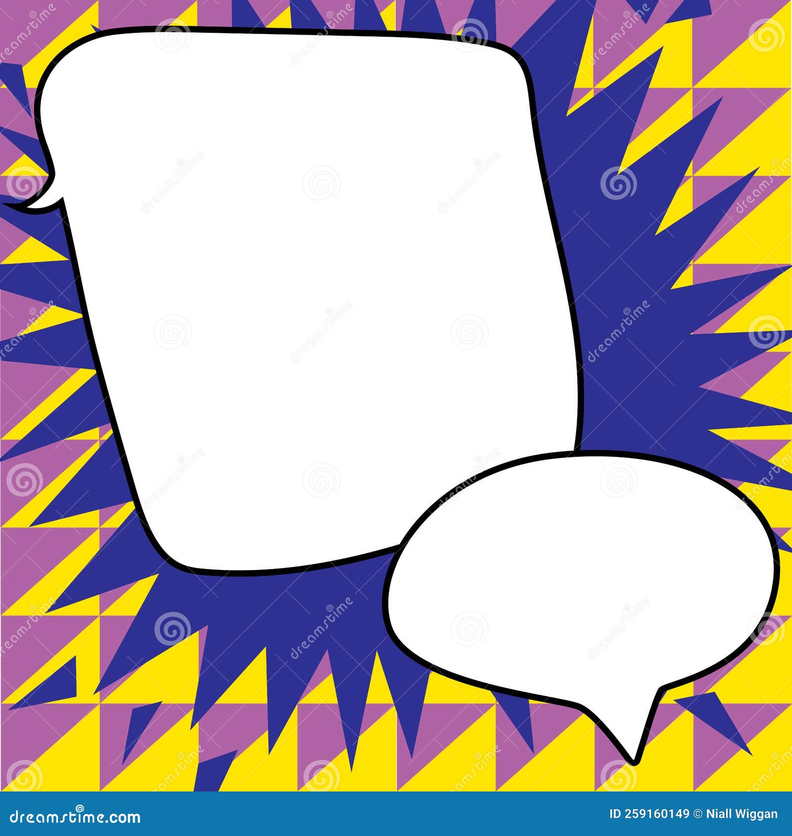 Comic Blank Speech Bubble with Copy Space Over Circular Color ...