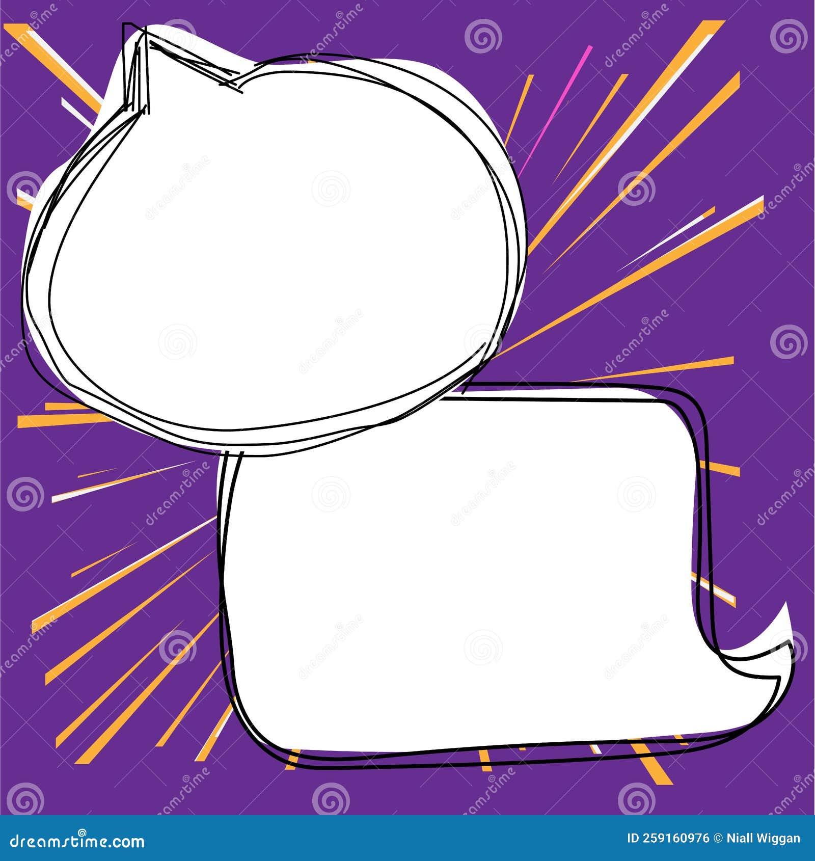 Comic Blank Speech Bubble with Copy Space Over Circular Color ...