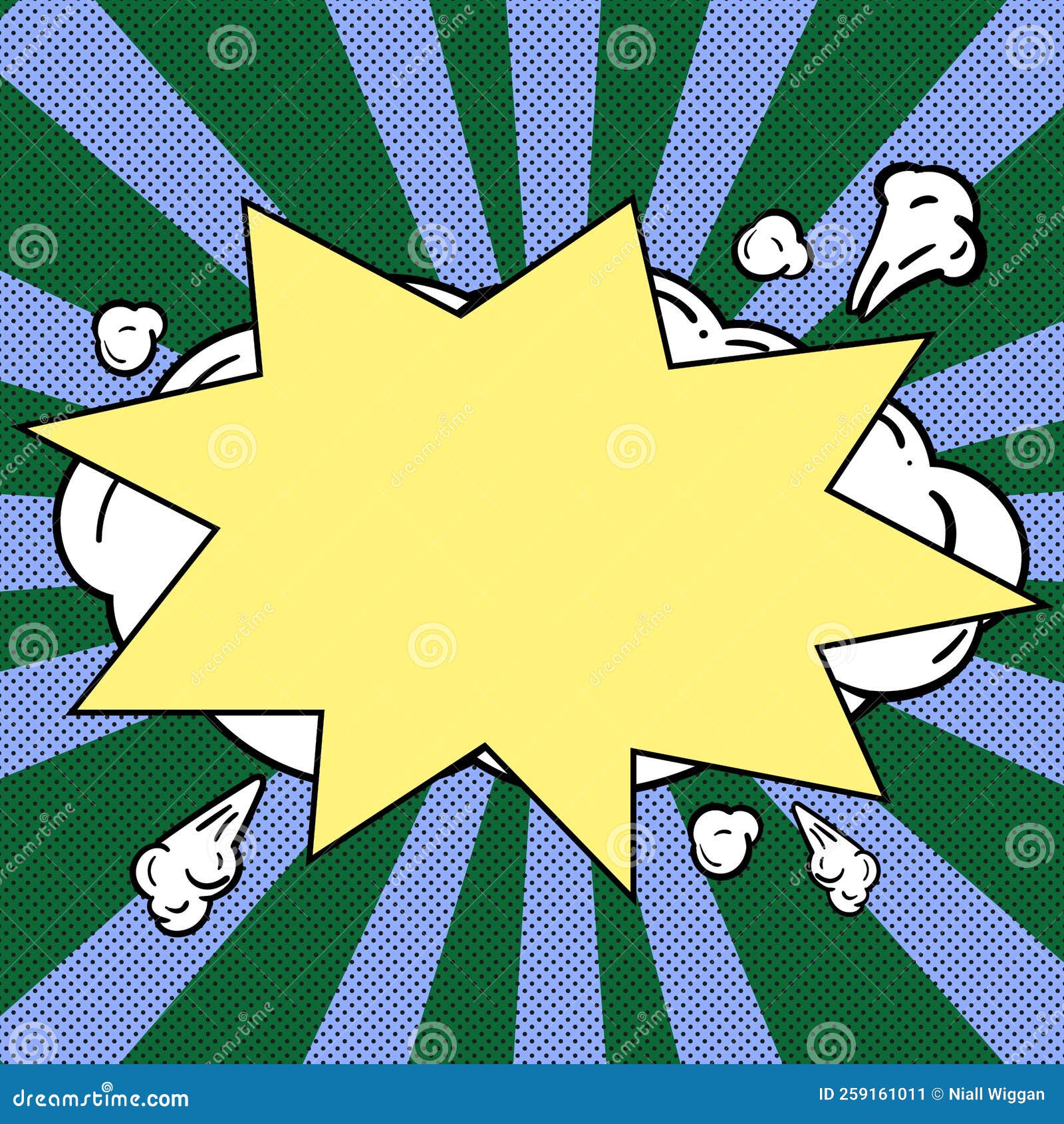 Comic Blank Speech Bubble with Copy Space Over Circular Color ...